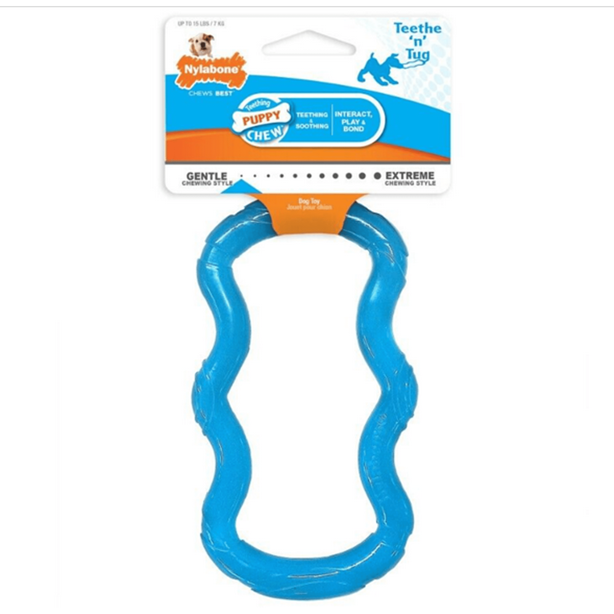 Juguete masticable para cahorro diseño aro azul Naylabone PuppyChew ...