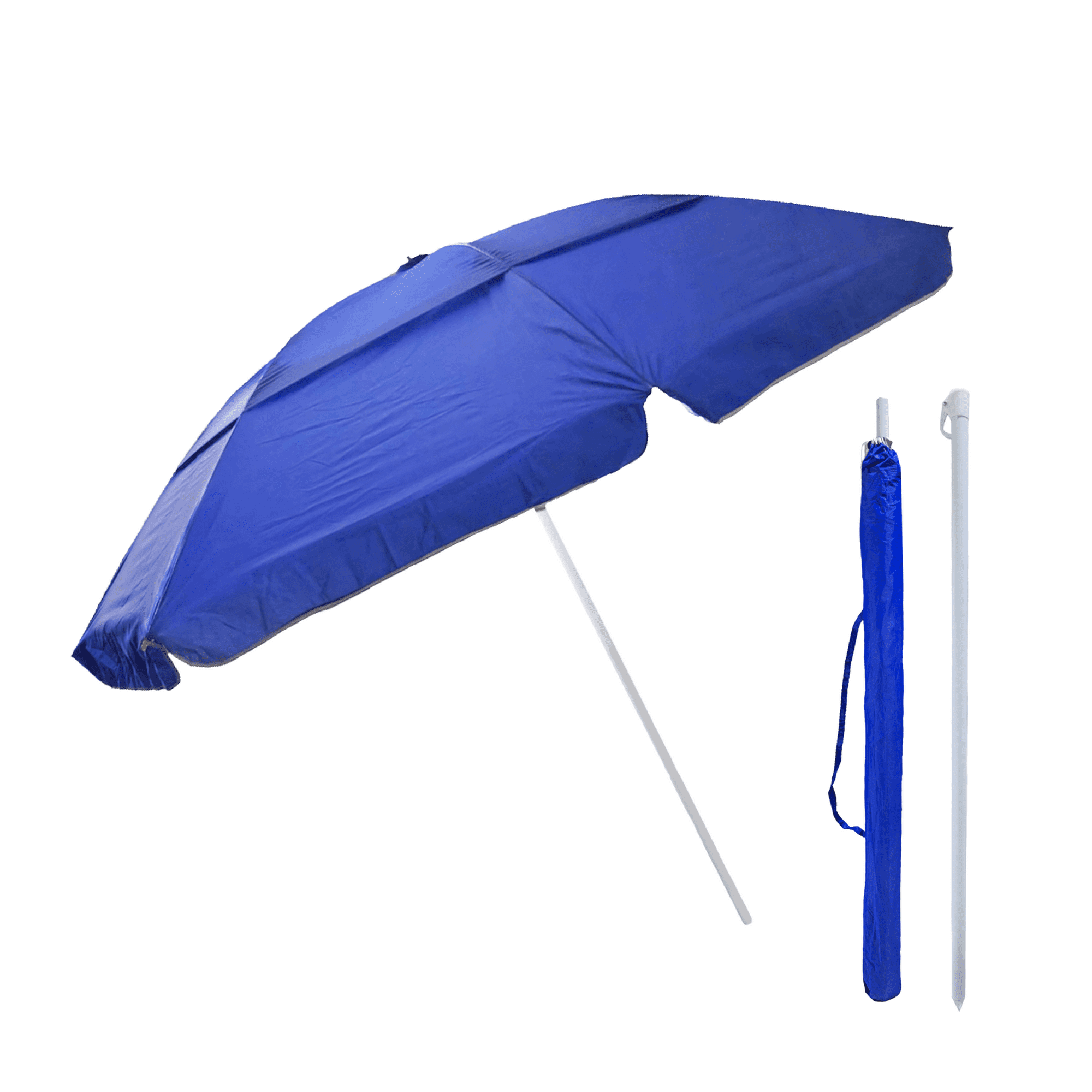 Sombrilla de Playa 60" con Rompevientos y Altura Ajustable azul Grande ...