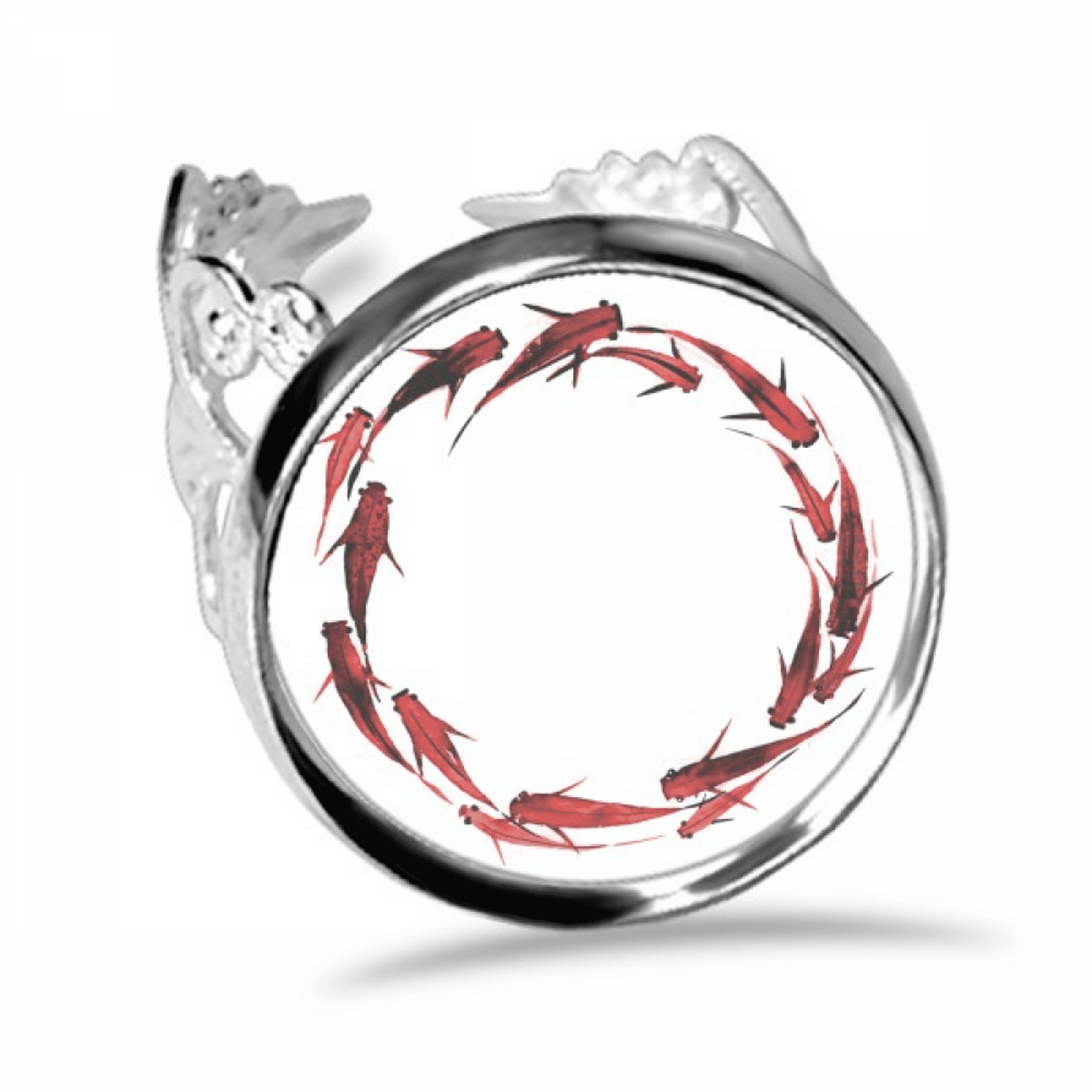 Chinese red carp fish animal Anillo de compromiso de boda de amor ...