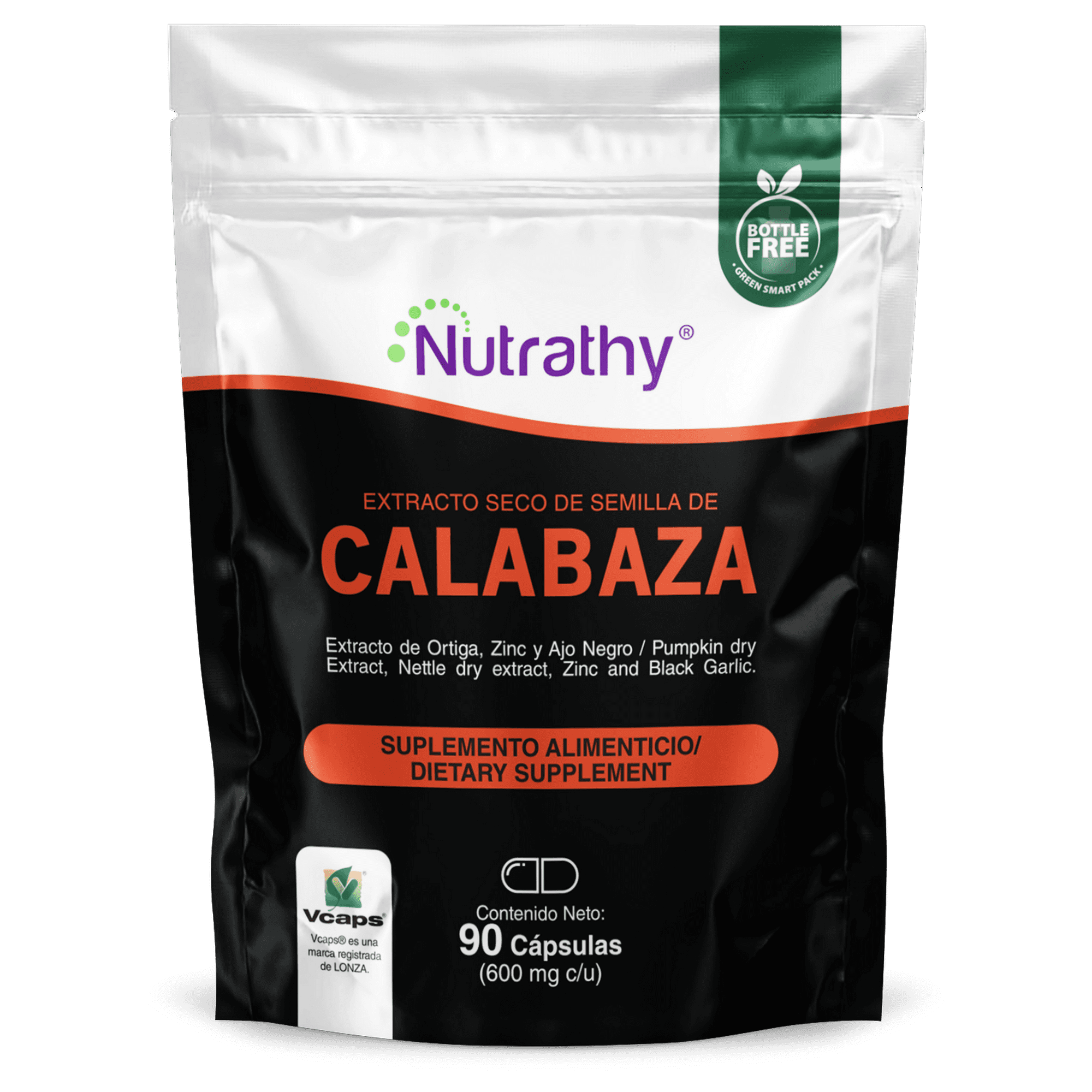 Extracto seco de semilla de Calabaza 90 cápsulas nutrathy Bottle free ...