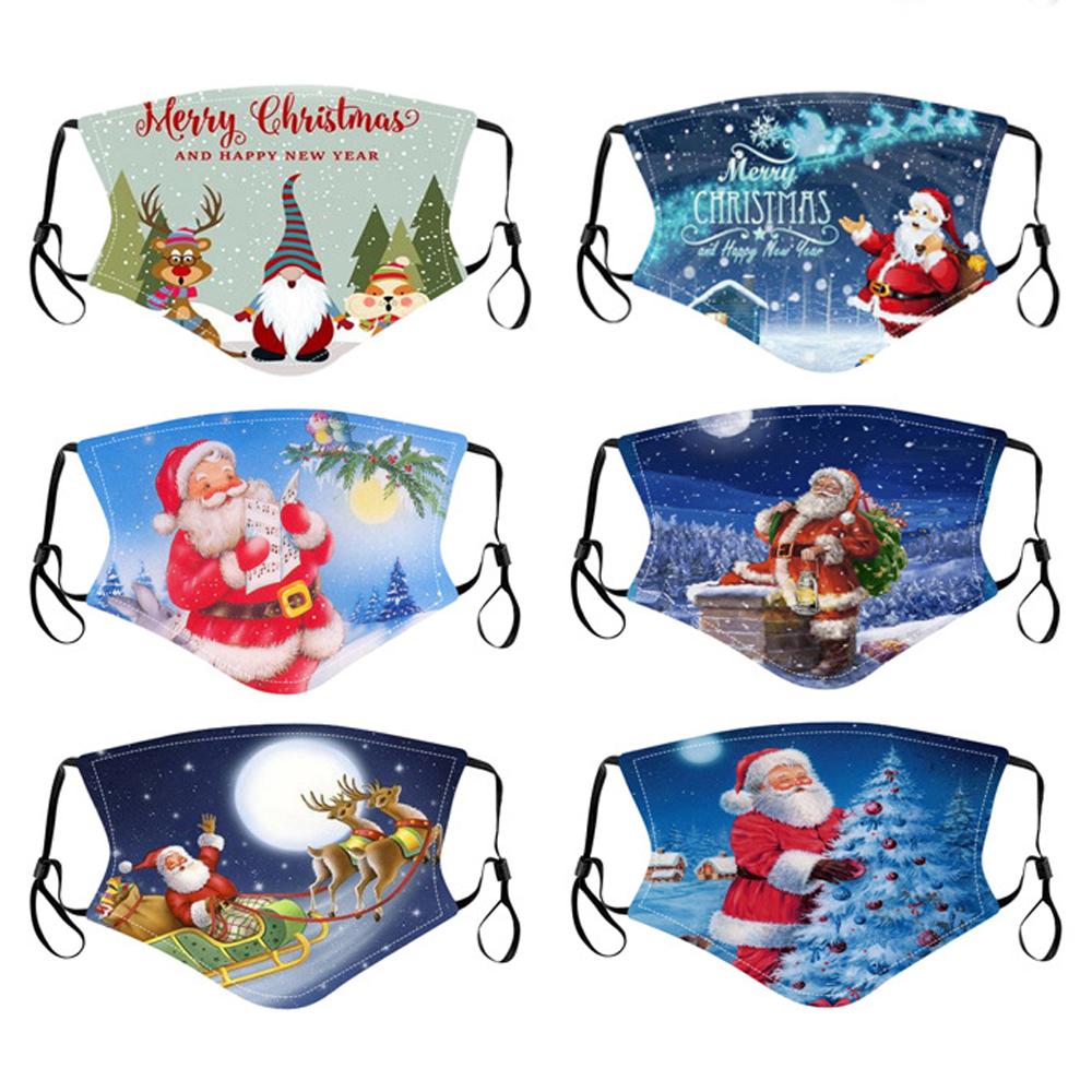 Máscara de Navidad Imprimir Adulto Algodón Mascarilla Lavable Tela de ...