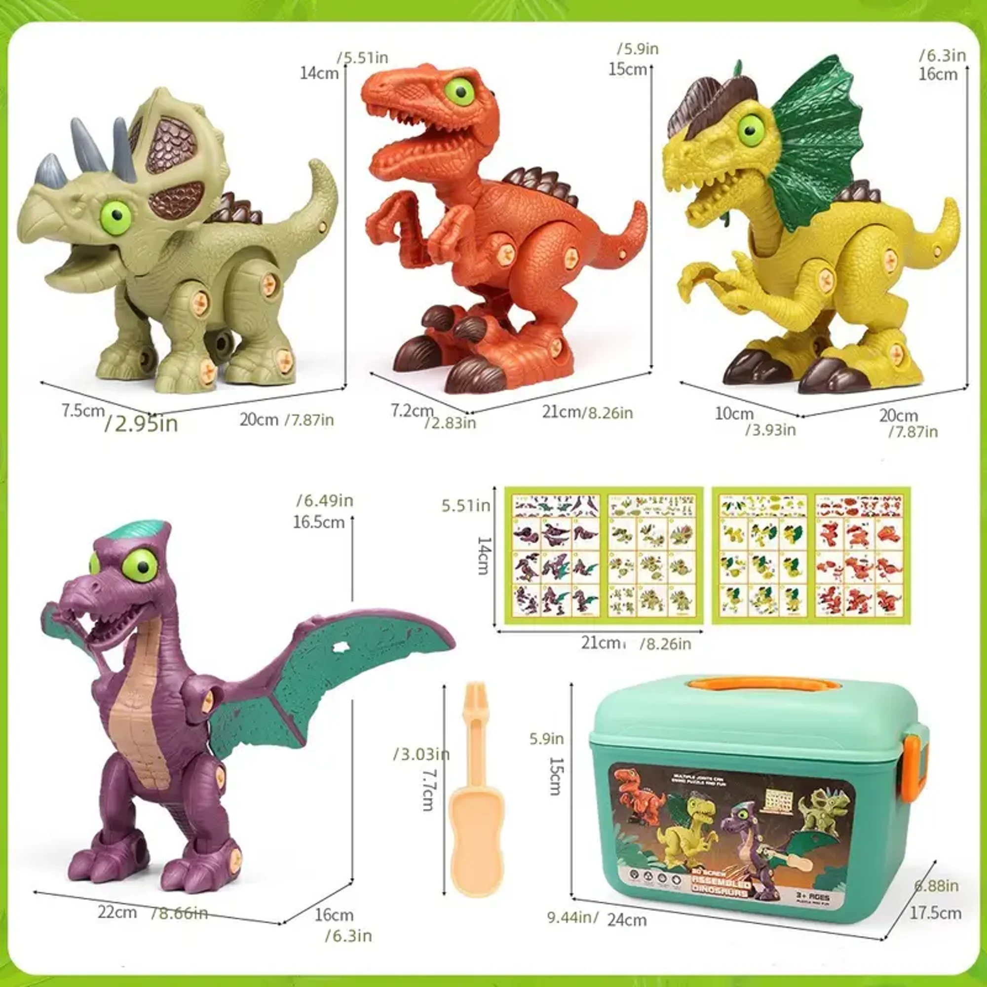 1set Dinosaur Toy Decompose Toy Storage Box Two Types Gong Bohan unisex ...