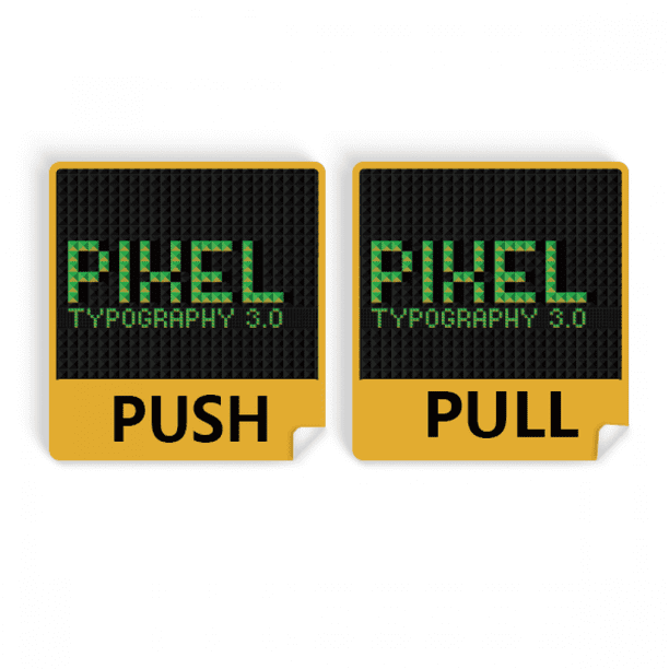 Pihel la tipografía 3.0 pixeles Etiquetas engomadas de la puerta de ...