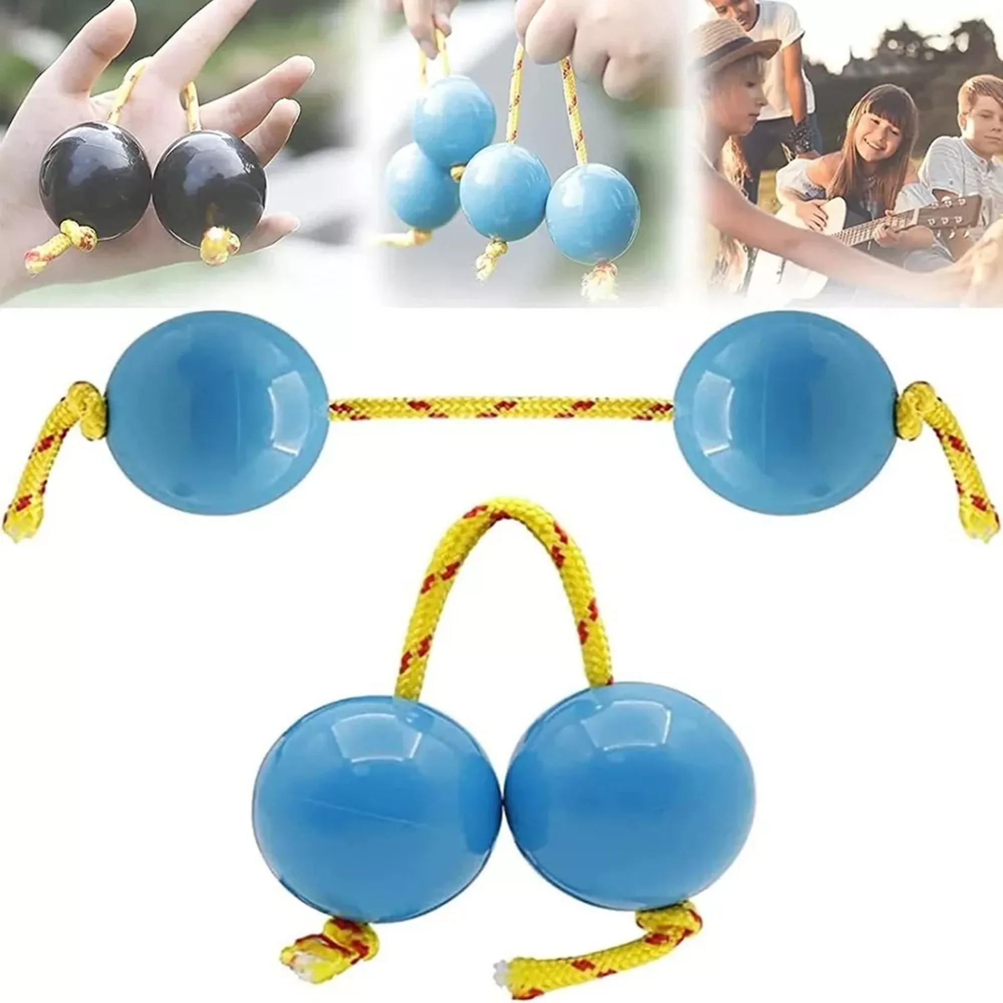 2 Pares Bolas Rítmicas Doble Africano Música Aslatuas-blue LingWen ...