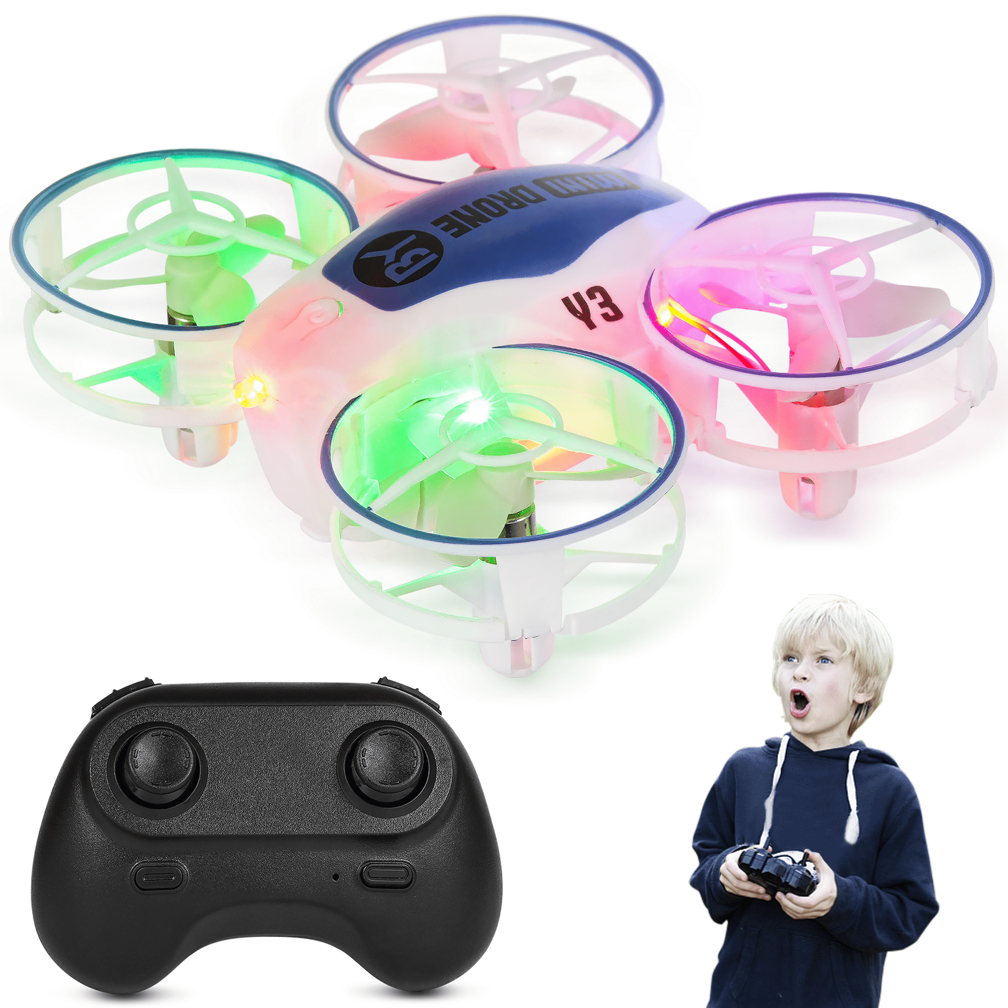Mini Drone para niños, LED RC Drone con retención de altitud, 3D Flip ...