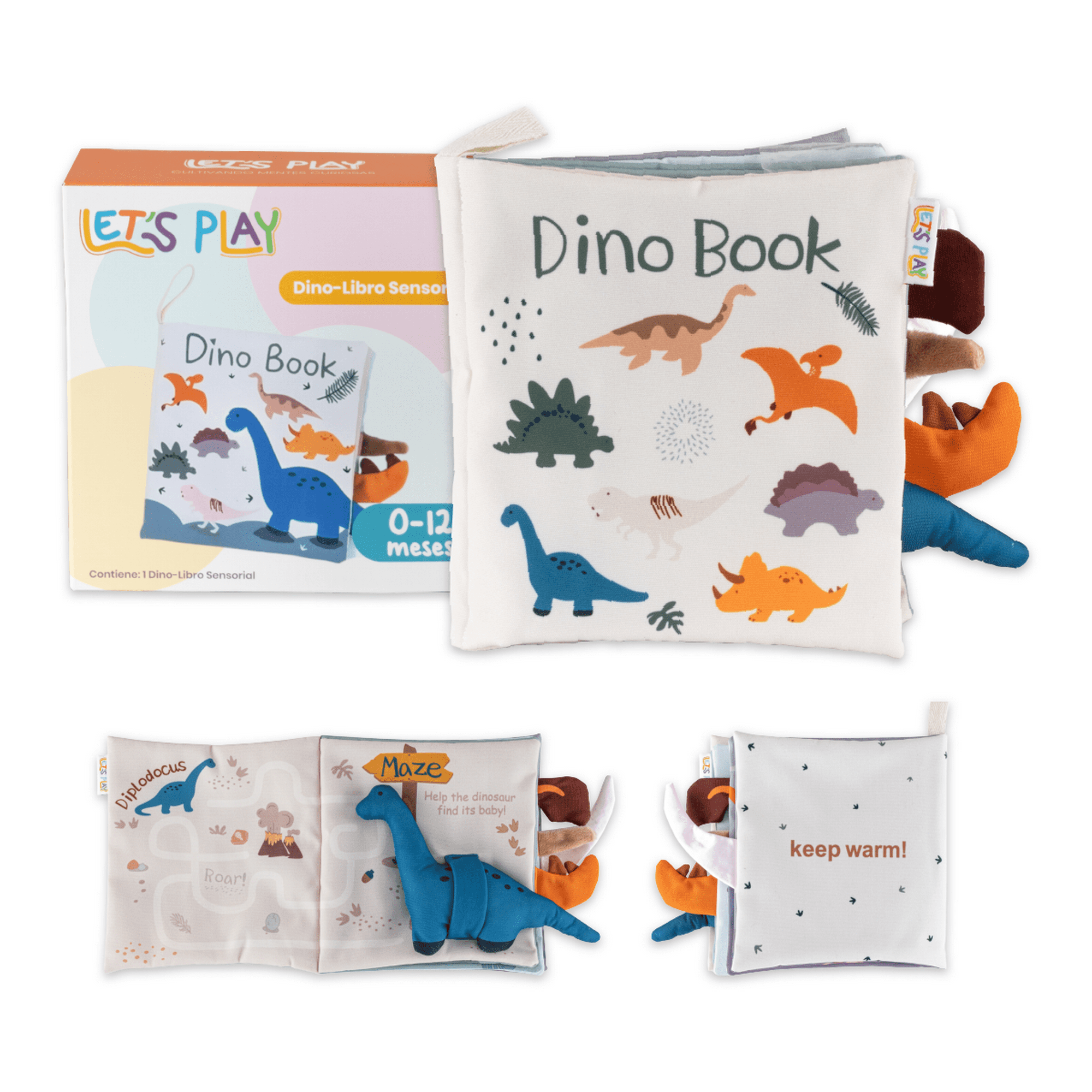 Dinolibro Sensorial de Tela con Diferentes Formas y Tamaños | Libros ...