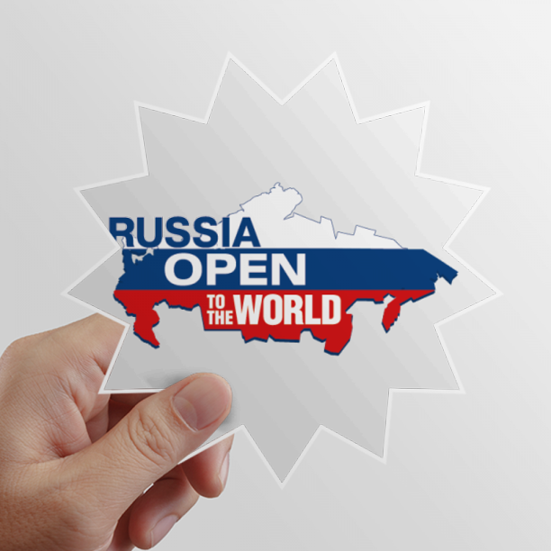 Rusia bandera mapa abierto al mundo Calcomanías solares de vinilo ...
