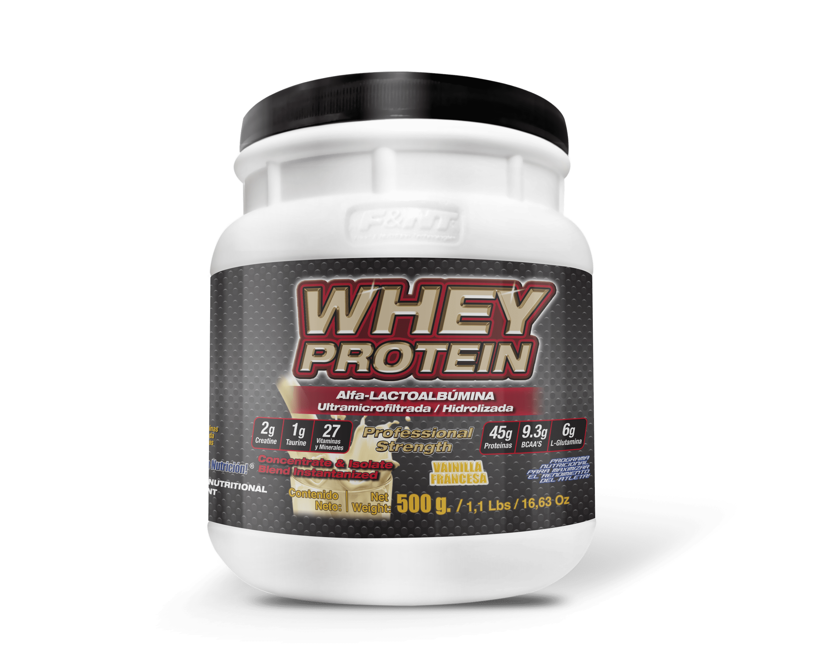 Proteína Whey Protein 500 Gr 1.1 Lbs 45g P/s Sabor vainilla Francesa F ...