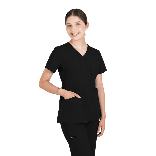 CHERLOOKS DINASTY-Uniforme Medico Antifluidos Dama Negro 2XL Cherlooks ...