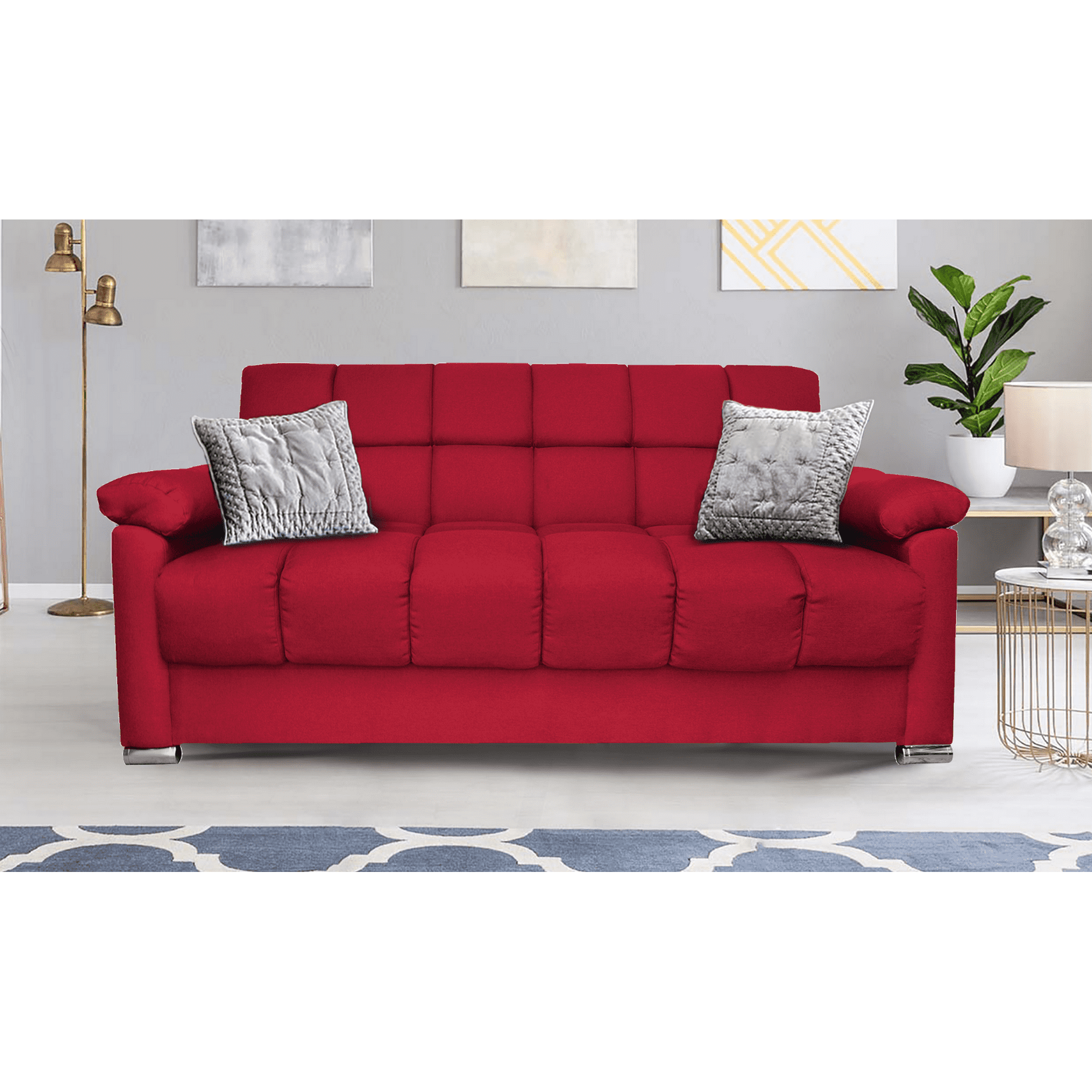 Sofá Cama de Lino Rojo Modelo Meraki Makora Meraki | Walmart en línea