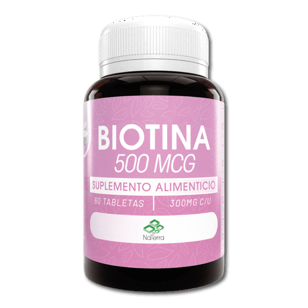 Biotina 500 NaTerra Biotina 500 MCG 60 Tabletas | Bodega Aurrera en línea