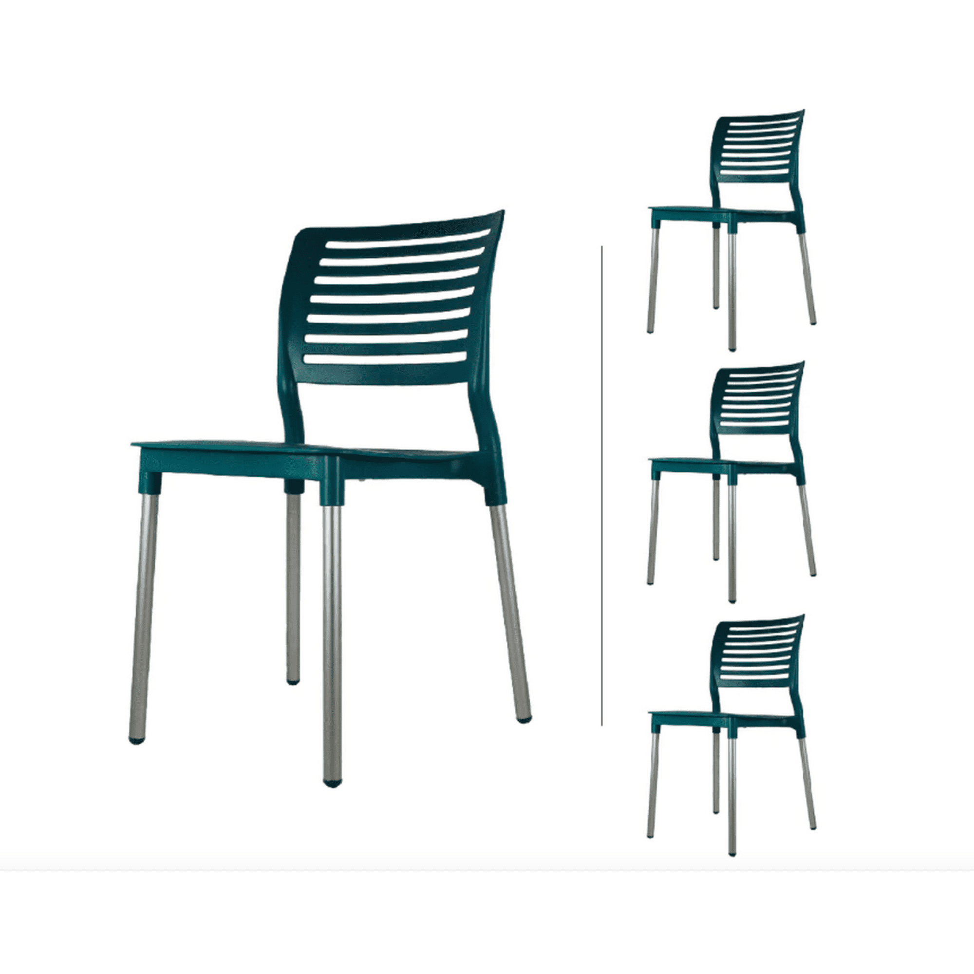 Set De 4 Sillas TURQUESA modernas Minimalistas (exterior E Interior ...