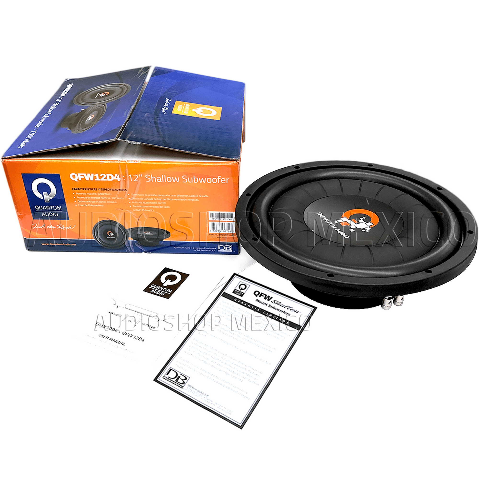 Subwoofer Plano Quantum Audio QFW12D4 1200 Watts 12 Pulgadas 4 Ohms ...