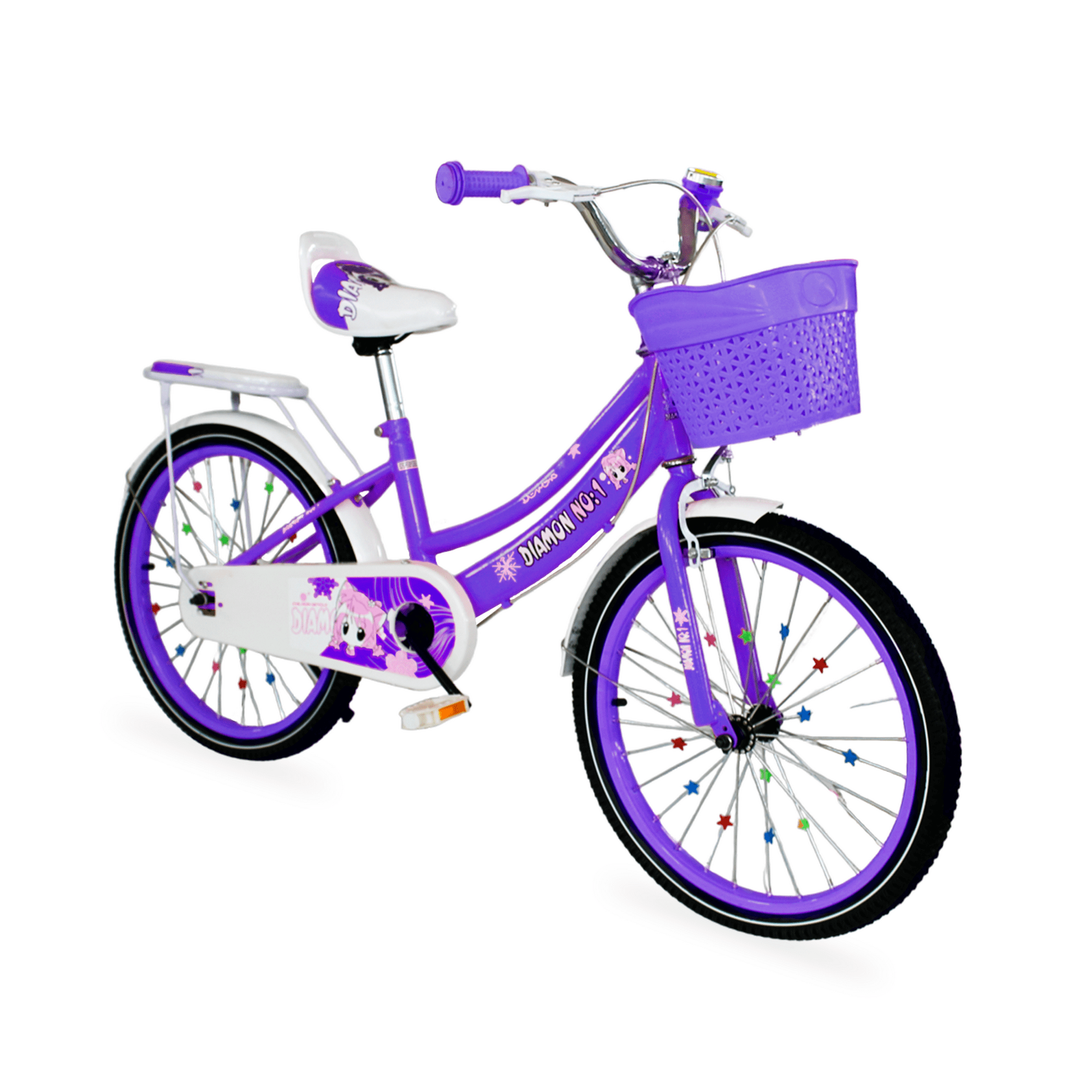 Bicicleta R20 1v Con Canasta Para Niñas De Entre 6-9 Años Morada ...