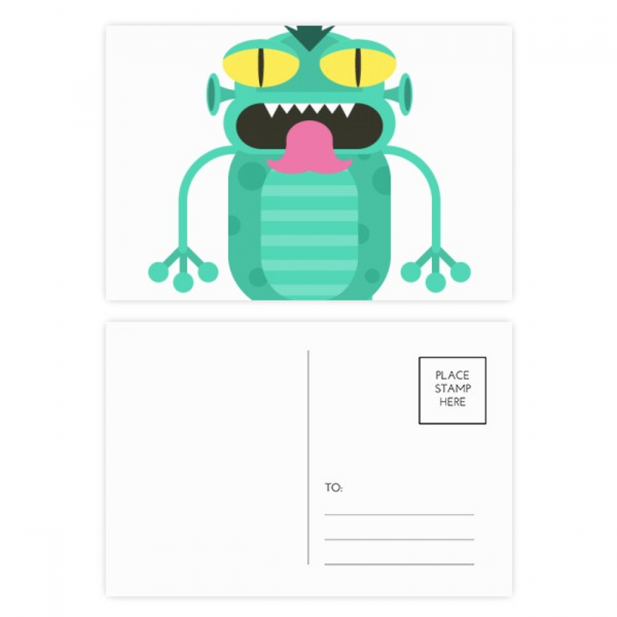 Universo y Alien alien. Set cumpleaños gracias tarjeta postal correo ...