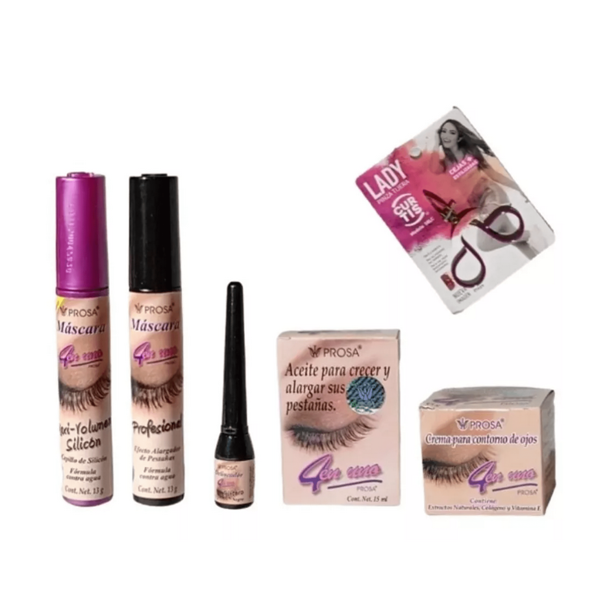 Set prosa De Ojos 2 Rímel 1 Delineador 1 Crema 1 Aceite Prosa 4 En1 ...