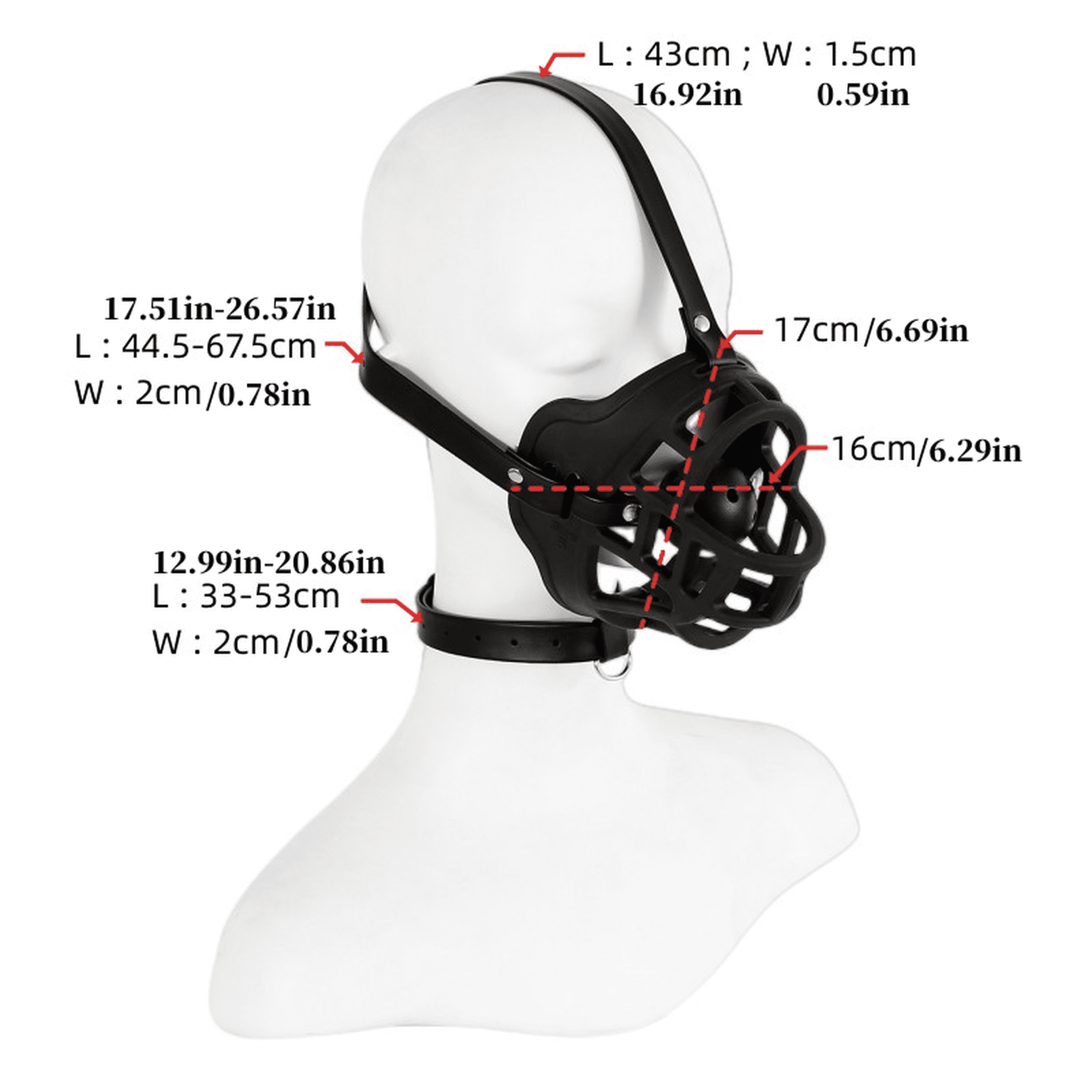 1pc Bdsm Hollow Mesh Face Mask With Fetish Slave Open Mouth Ball Gag ...