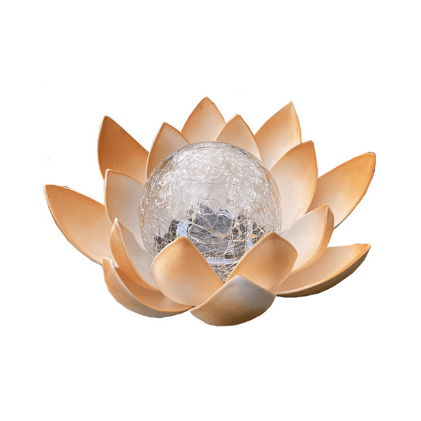Lámpara solar de flor de loto - Flor LED iluminada por energía solar ...