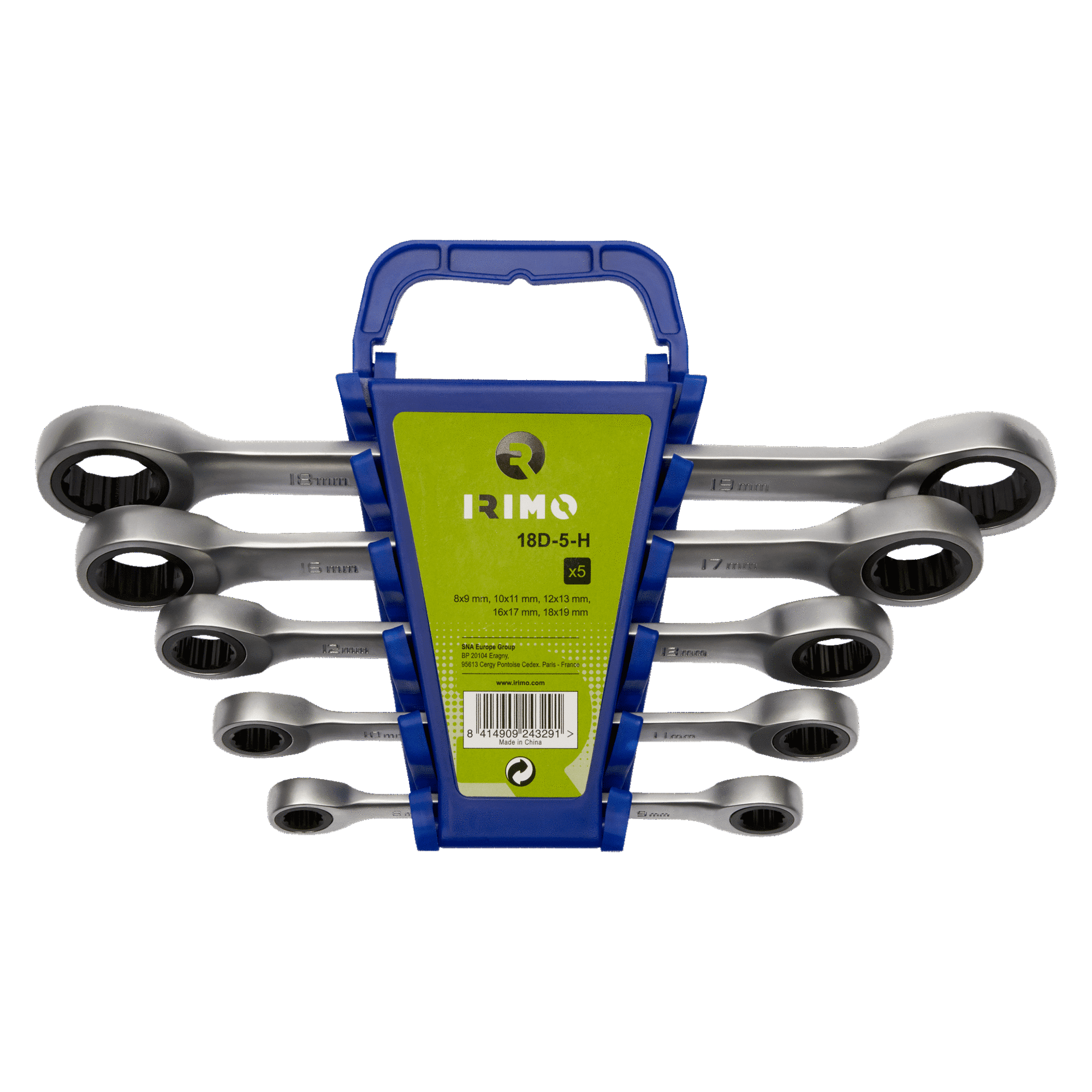 Juego De Llaves Con Matraca Doble Mm 5pzas IRM-18D-5-H Irimo Irimo IRM-18D-5-H/Azul/Combinados ...