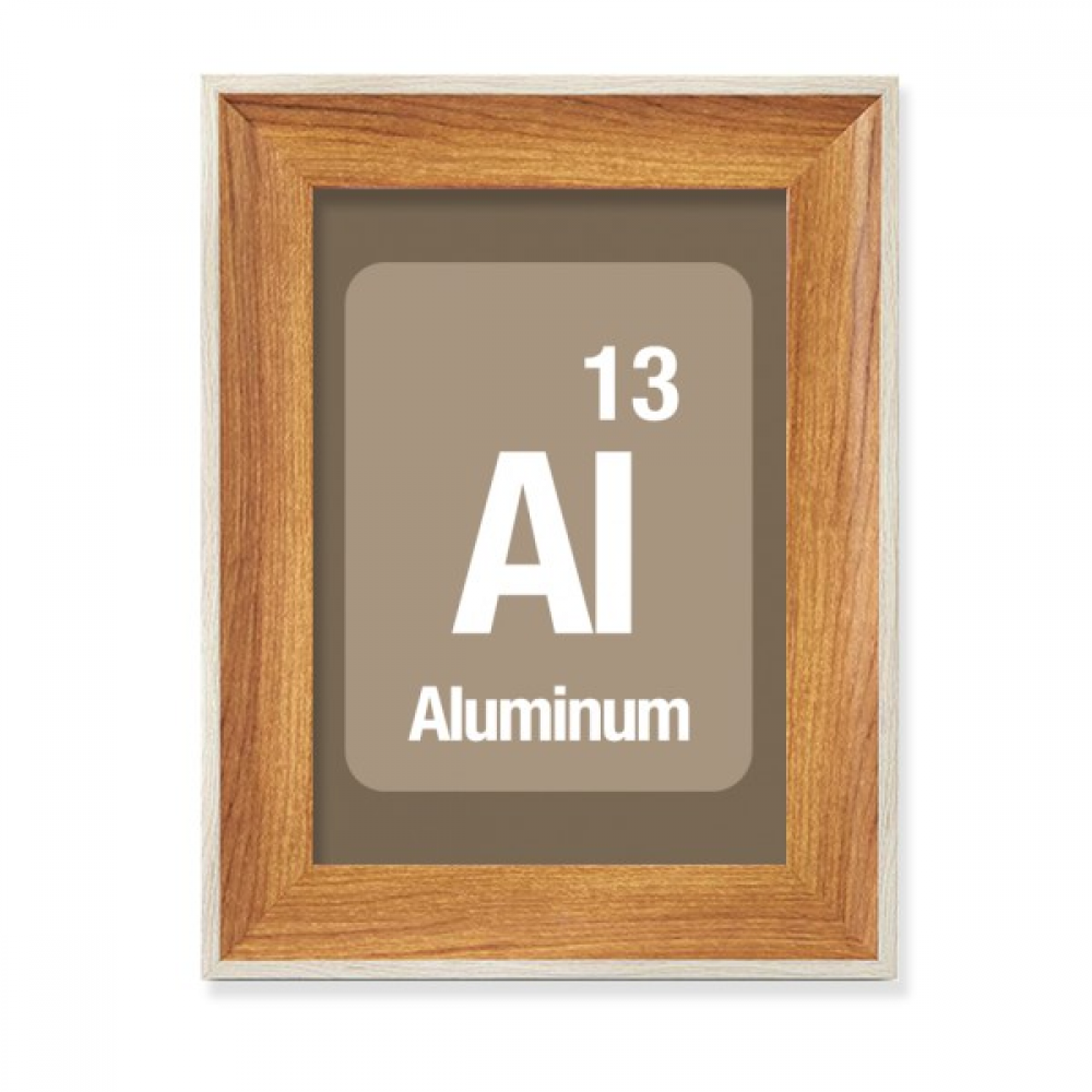 Al aluminio elemento químico Chem Escritorio Marco de fotos de madera ...