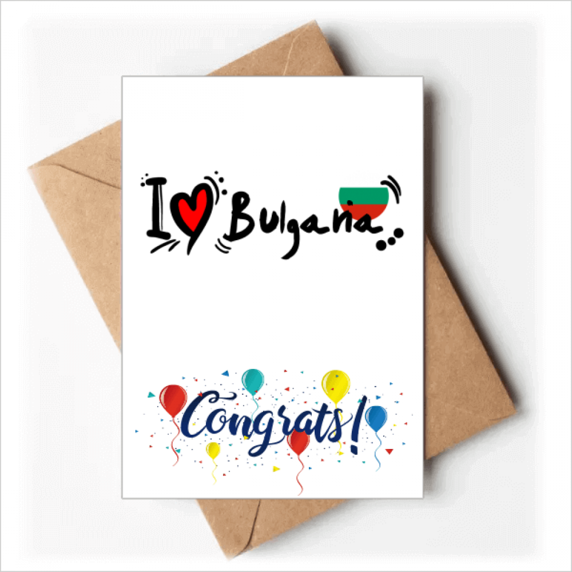 Me encanta Bulgana palabra bandera amor corazón ilustración Sobre de la ...