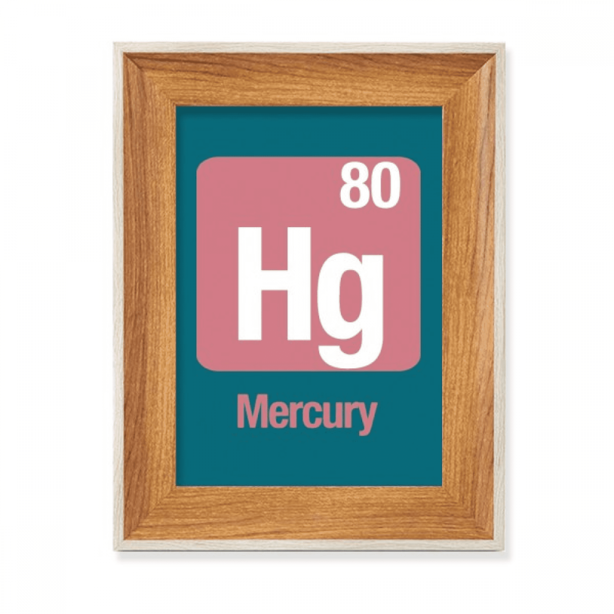 HG elemento químico ciencia Escritorio Marco de fotos de madera ...