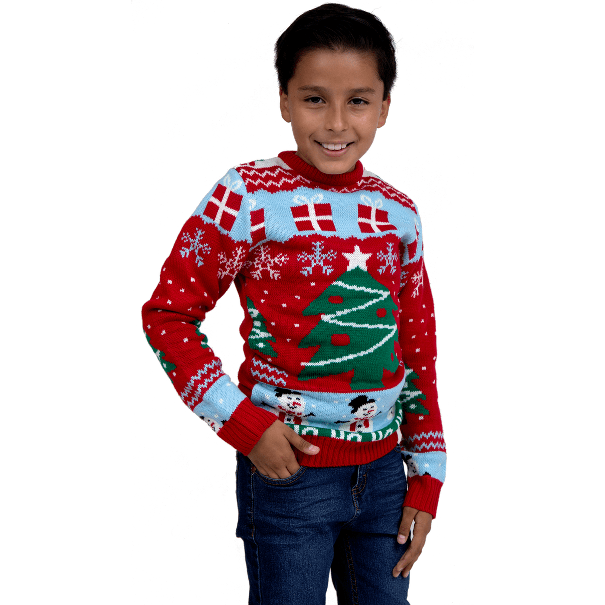 Sueter Ugly Arbol de Navidad REV Sueter cuello redondo tejido | Walmart ...
