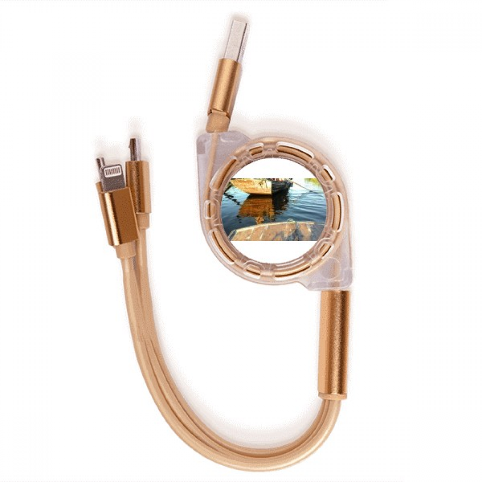 Bote de remos Cable de carga telescópico múltiples USB tres en uno ...