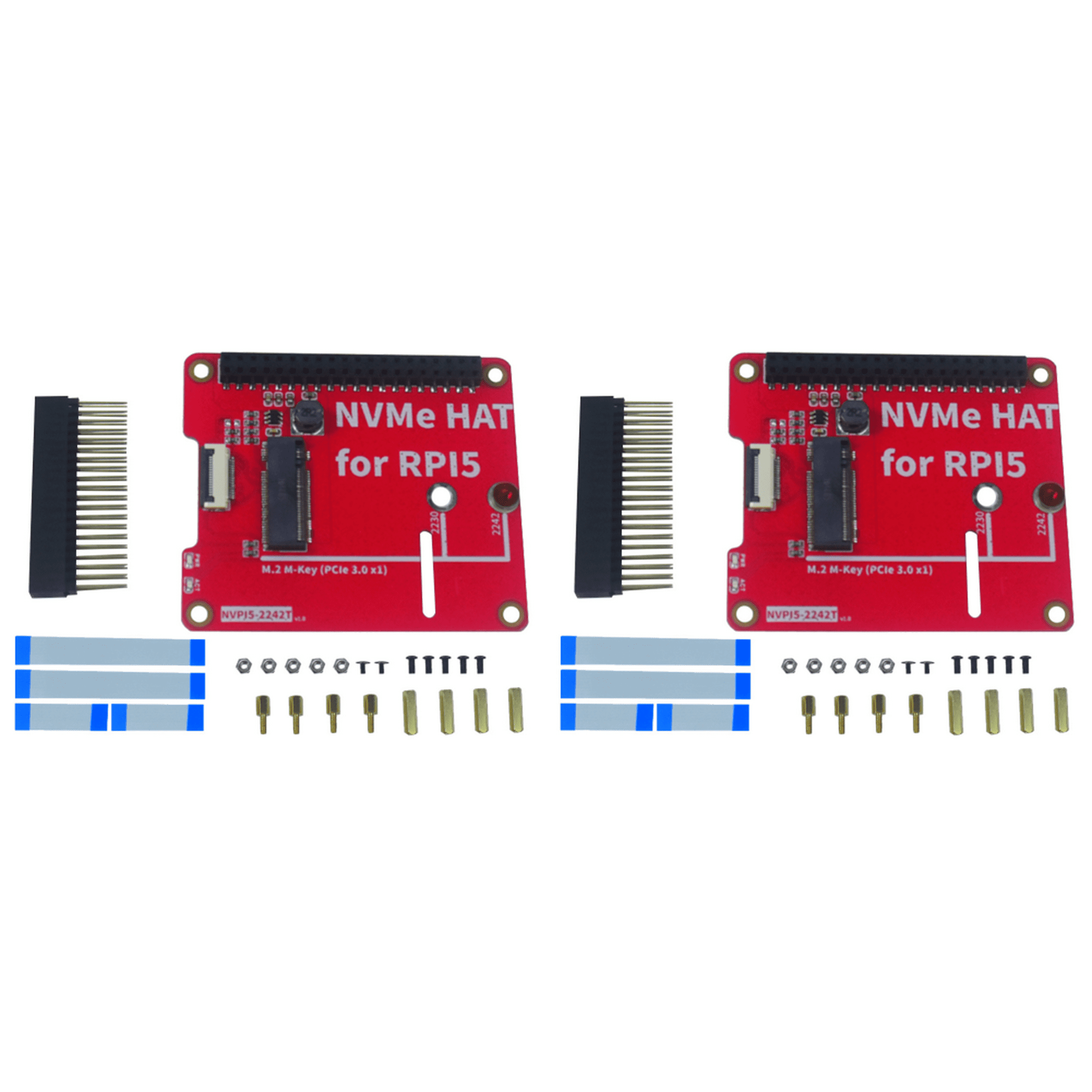 SSD HAT NVMe M.2 M-Key 2230/22242 PCIe Gen3 para Raspberry Pi 5 (NVPI5 ...