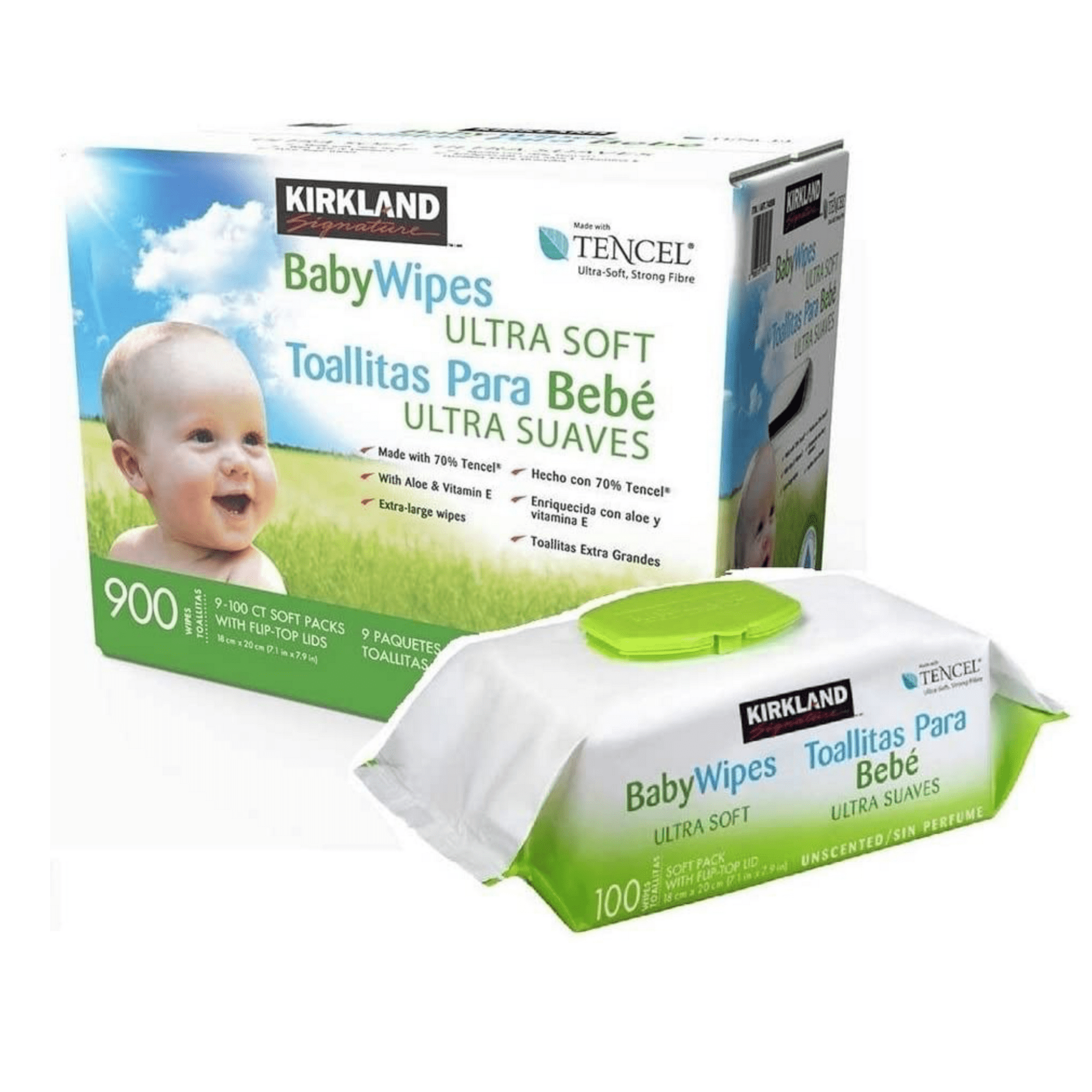 Toallitas Húmedas para bebé 9 Paquetes de 100 piezas kirkland Toallitas ...