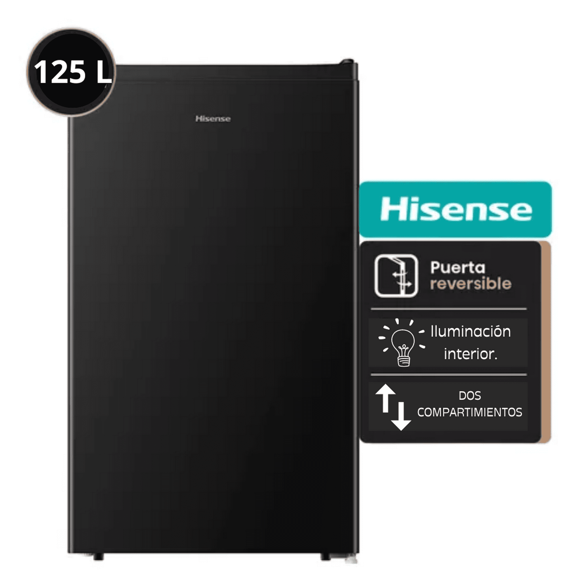 FRIGOBAR HISENSE 4.2 PIES ,NEGRO Refrigerador compacto, con puerta ...