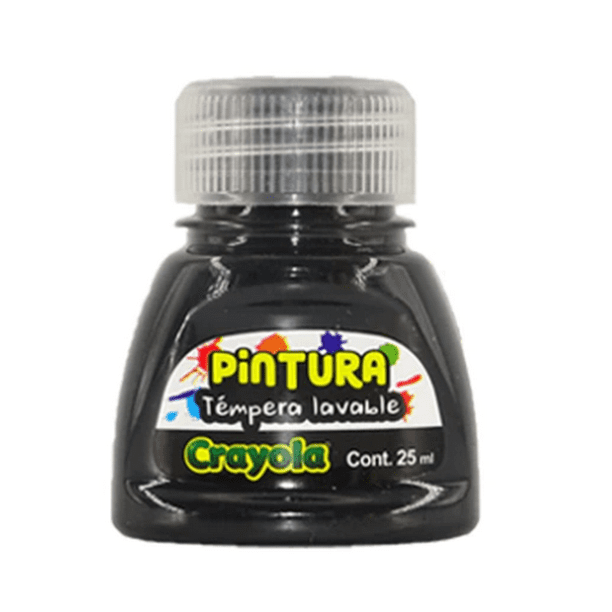 PINTURA TEMPERA CRAYOLA 25ML NEGRO paq 10 pz Crayola 1121 | Bodega ...