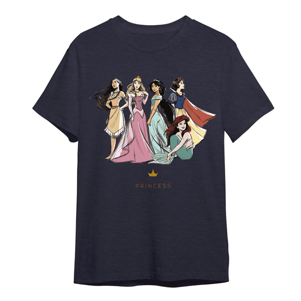 Playera para Niña de Disney, Princesas, Peacot Blue, Talla CH Apparel ...