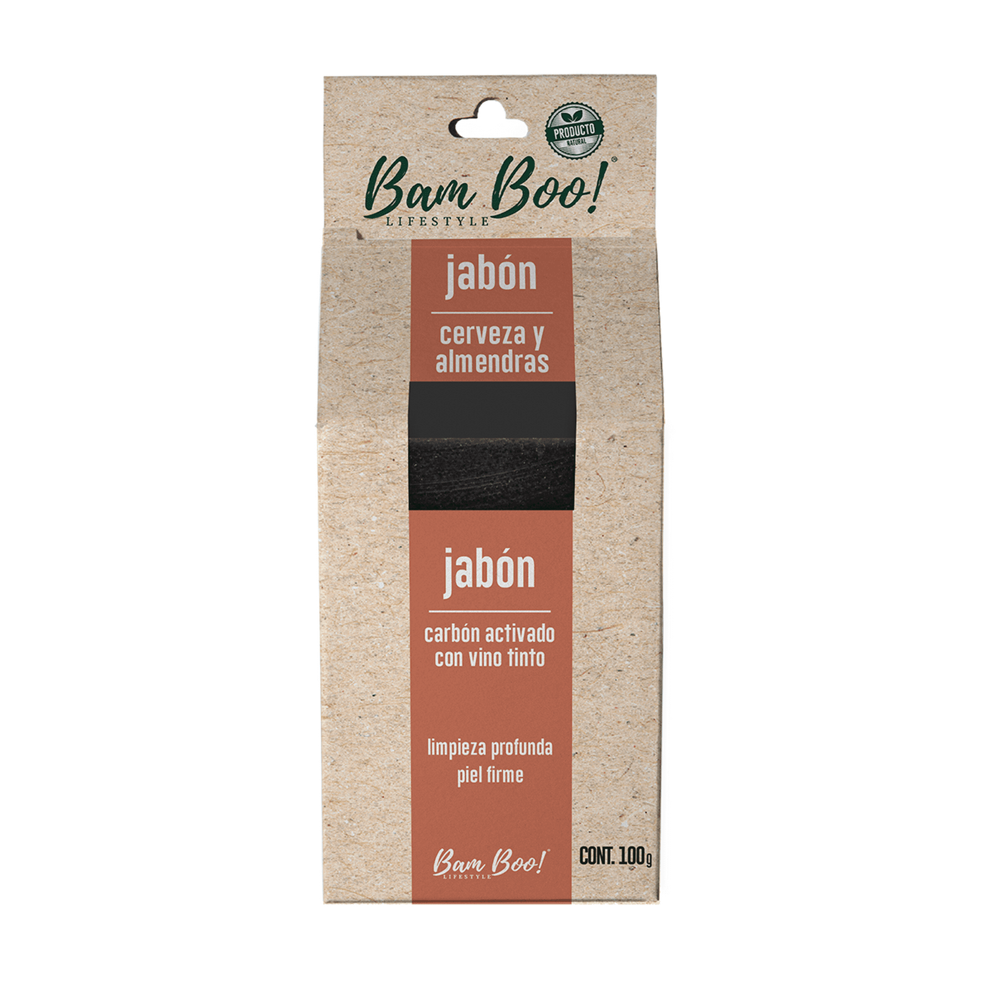 Jabon Carbon Activado con Vino Tinto 100 gr Bam Boo! Lifestyle Bam Boo ...