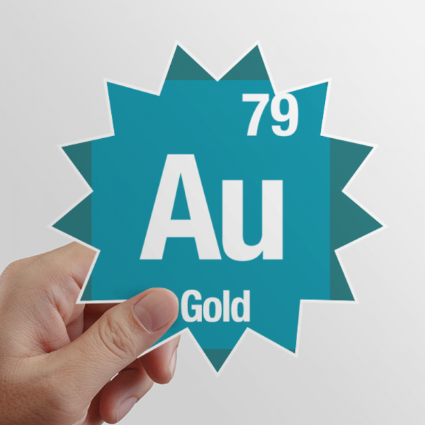 Au oro elemento químico ciencia Calcomanías solares de vinilo | Bodega ...