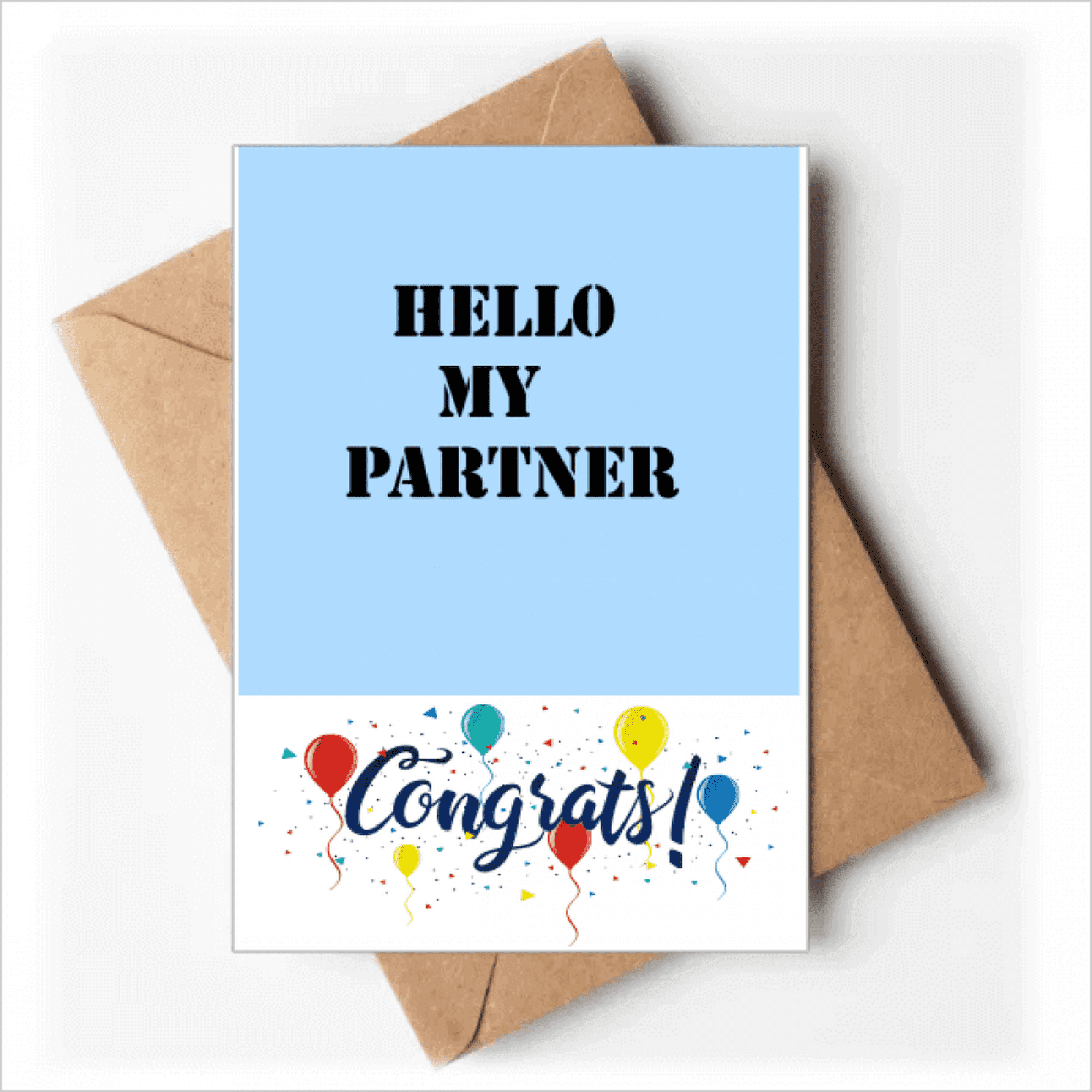 Hola mi compañero compañero Sobre de la Carta de felicitación de la ...
