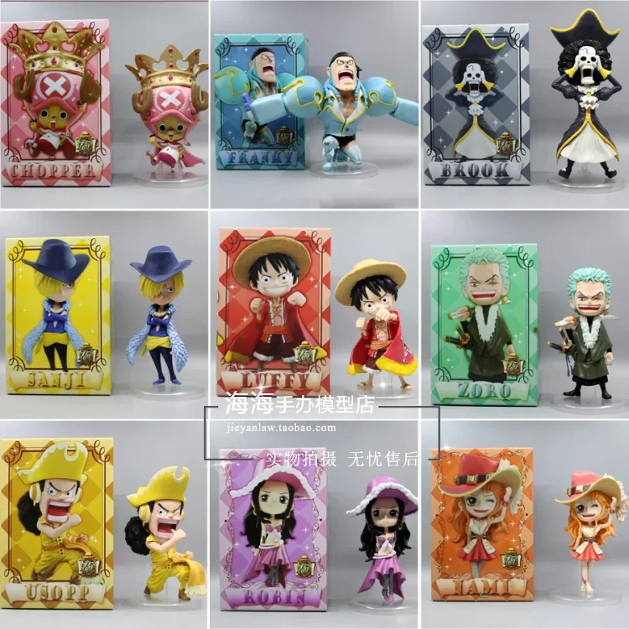 Bandai One Piece 15 ° aniversario 101st generación 9 Q-versión muñecas Kawaii Luffy Sanji Zoro ...