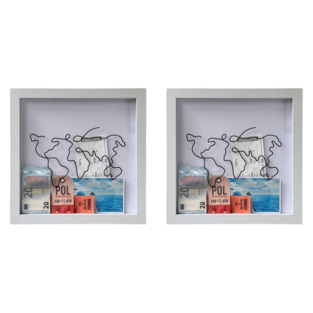 Shadow Box Frame Money Box Memory Box para niños y adultos (mapa de ...