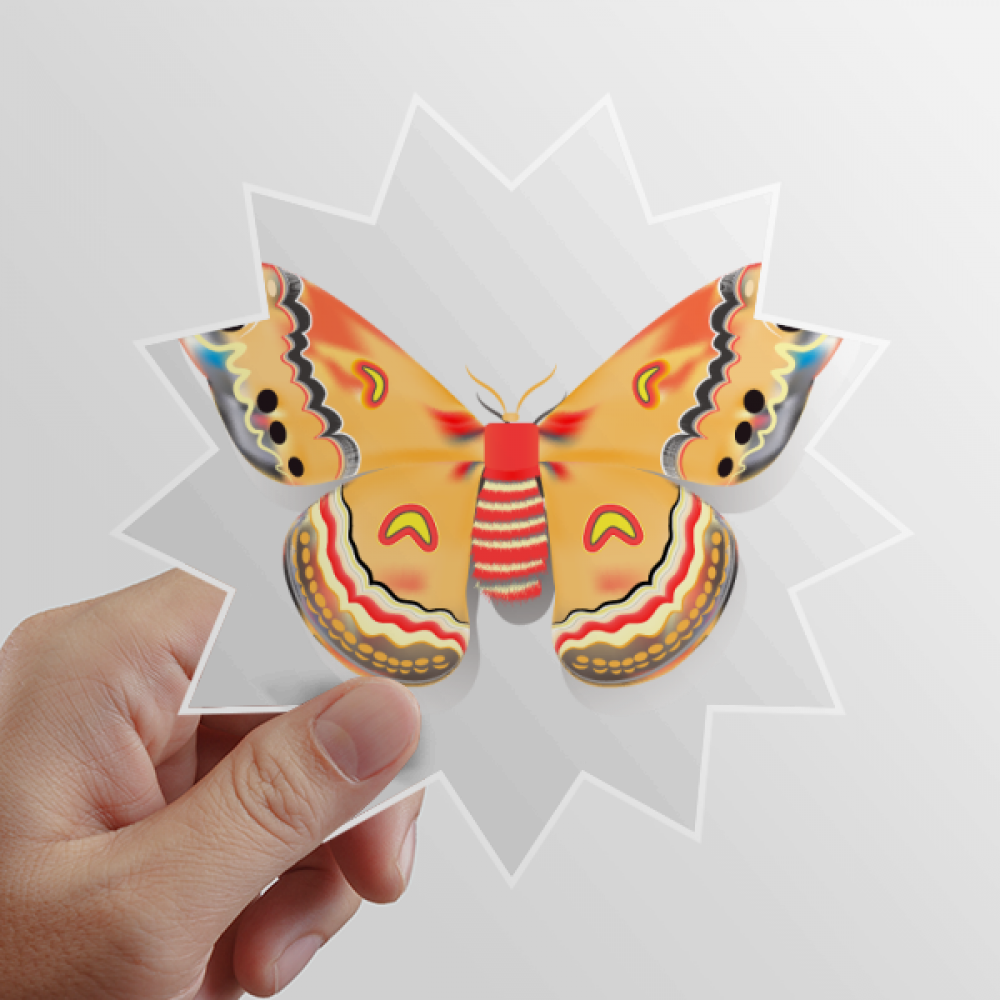 3D cometa chino mariposa en color naranja Calcomanías solares de vinilo ...