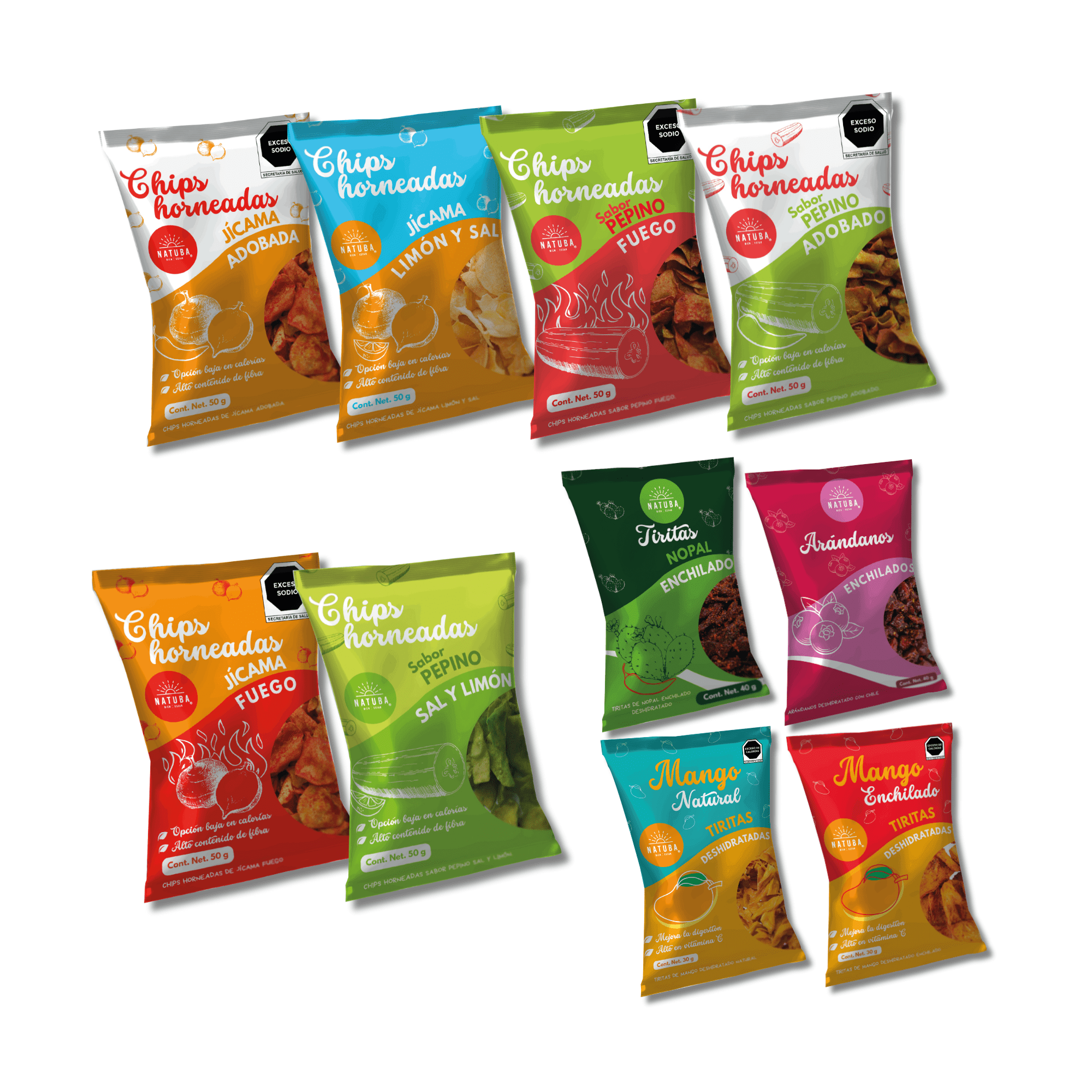 Botana Natuba Paquete Deli Papas de Jícama, Pepino y Frutos ...