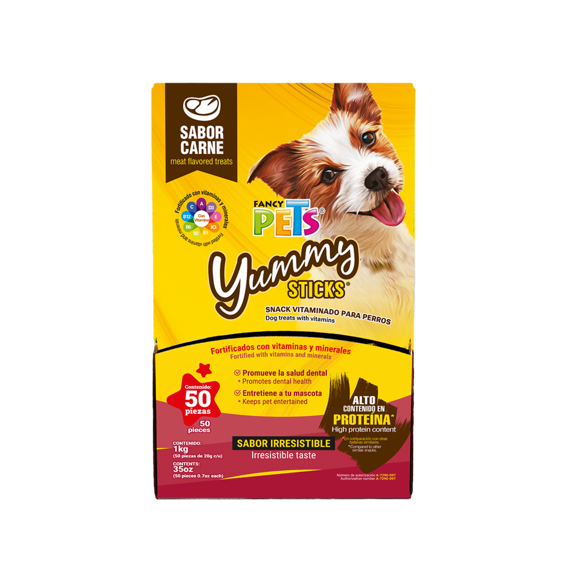Fancy Pets Yummy Sticks Sabor Carne Premios para Perro con 50 Piezas ...