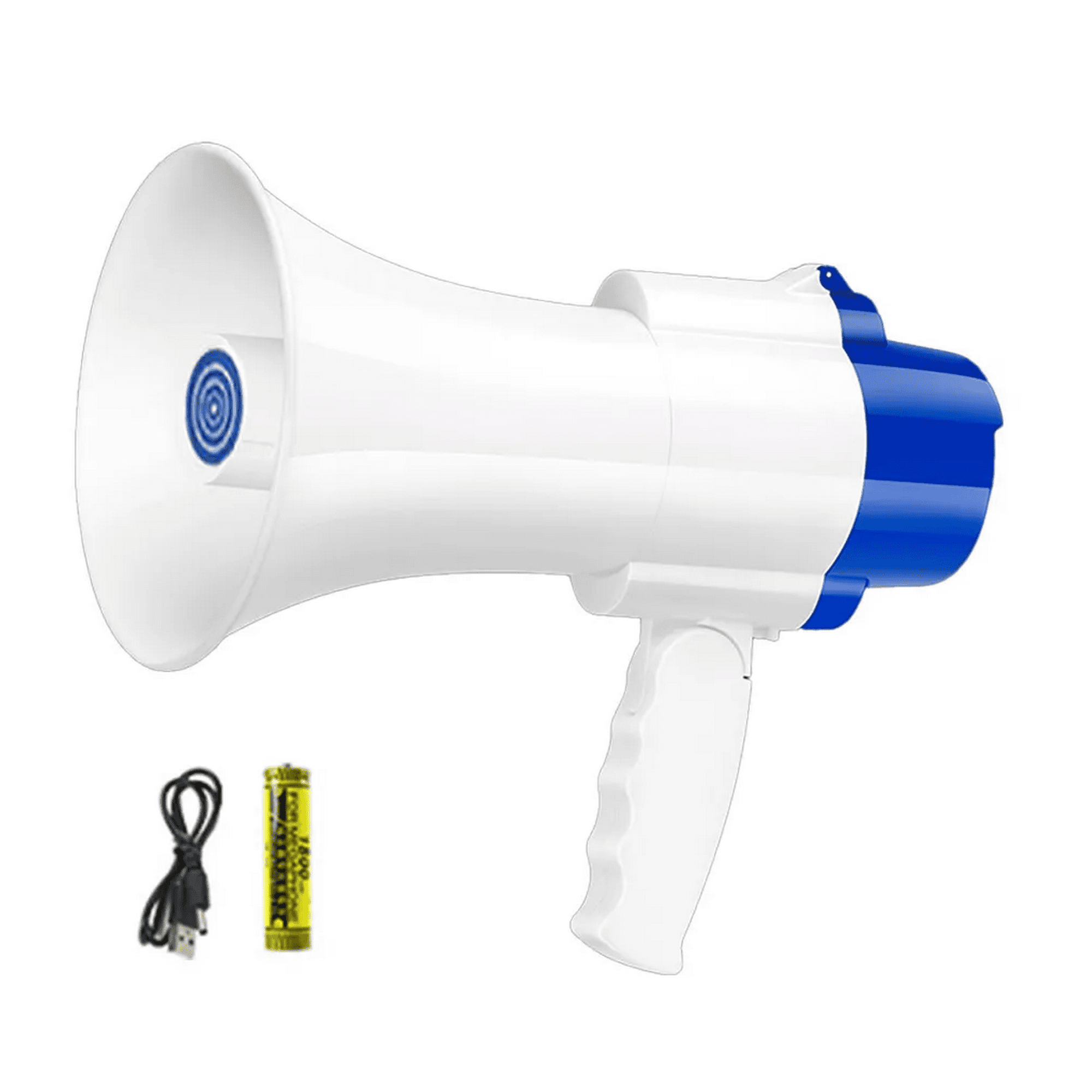 "Bluetooth Megáfono Con Grabador Reproductor Y Sirena Usb Blano Azil ...