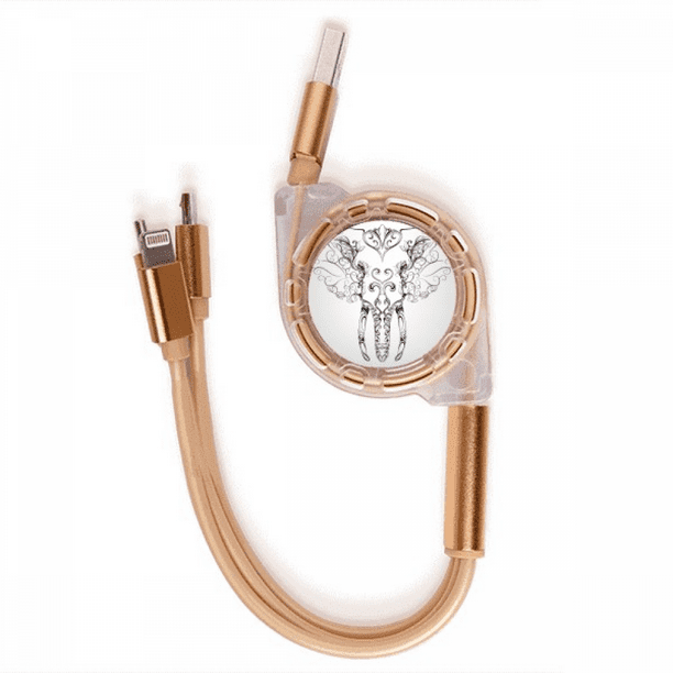 Mammoth Elephant Animal portrait Cable de carga telescópico múltiples ...