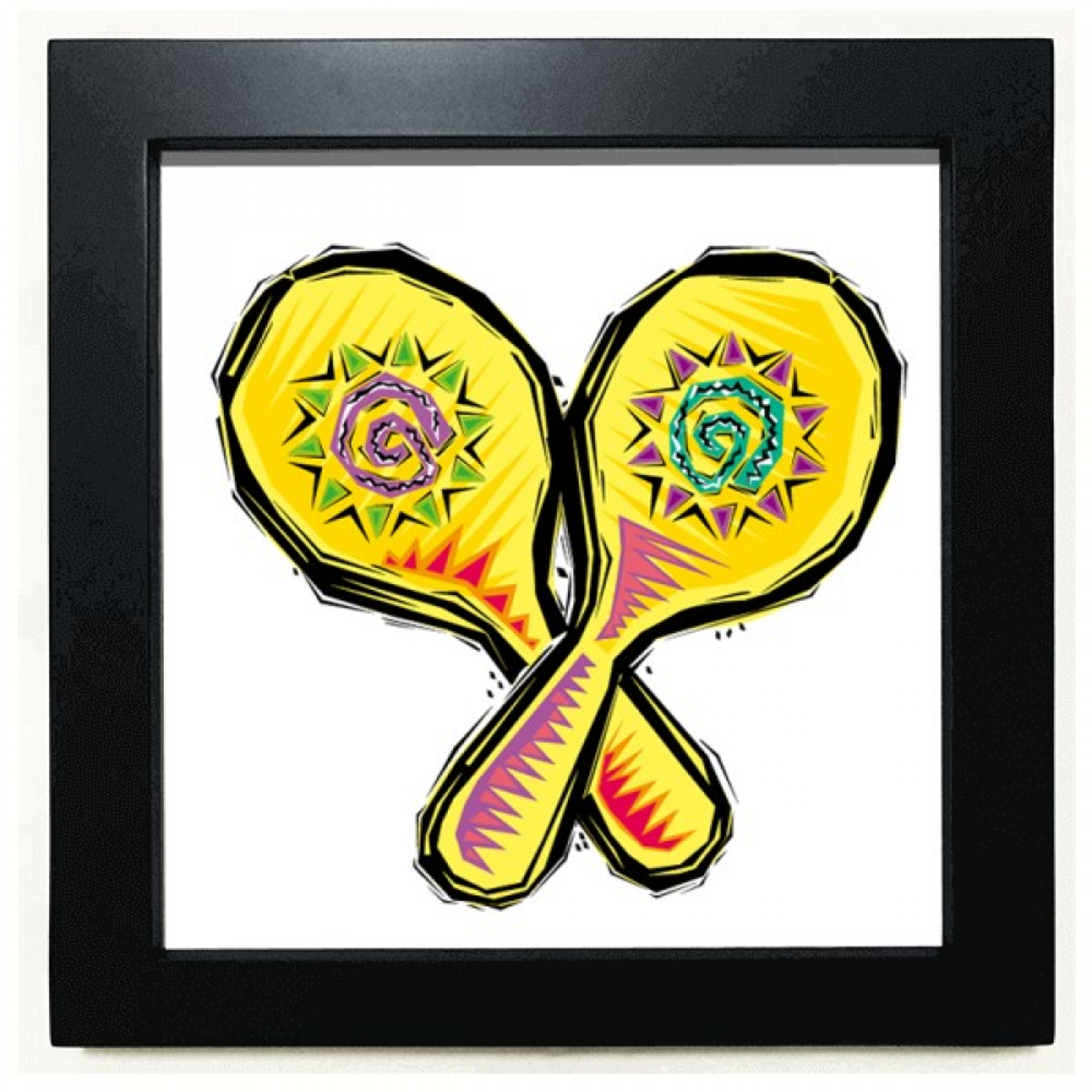 Raqueta Mexicon cultura elemento ilustracion amarillo Mesa de pared con ...