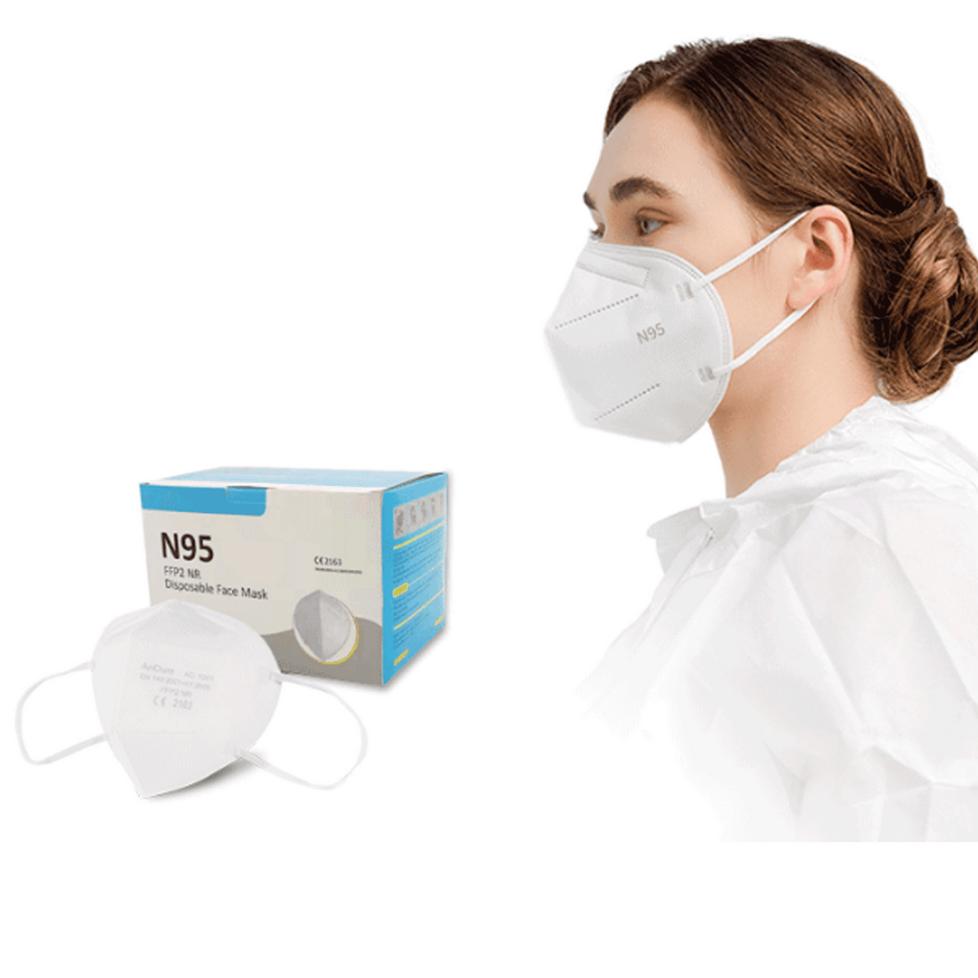 100 máscaras KN95 - Cobertura facial - 5 capas de alta eficiencia de filtración de partículas ...