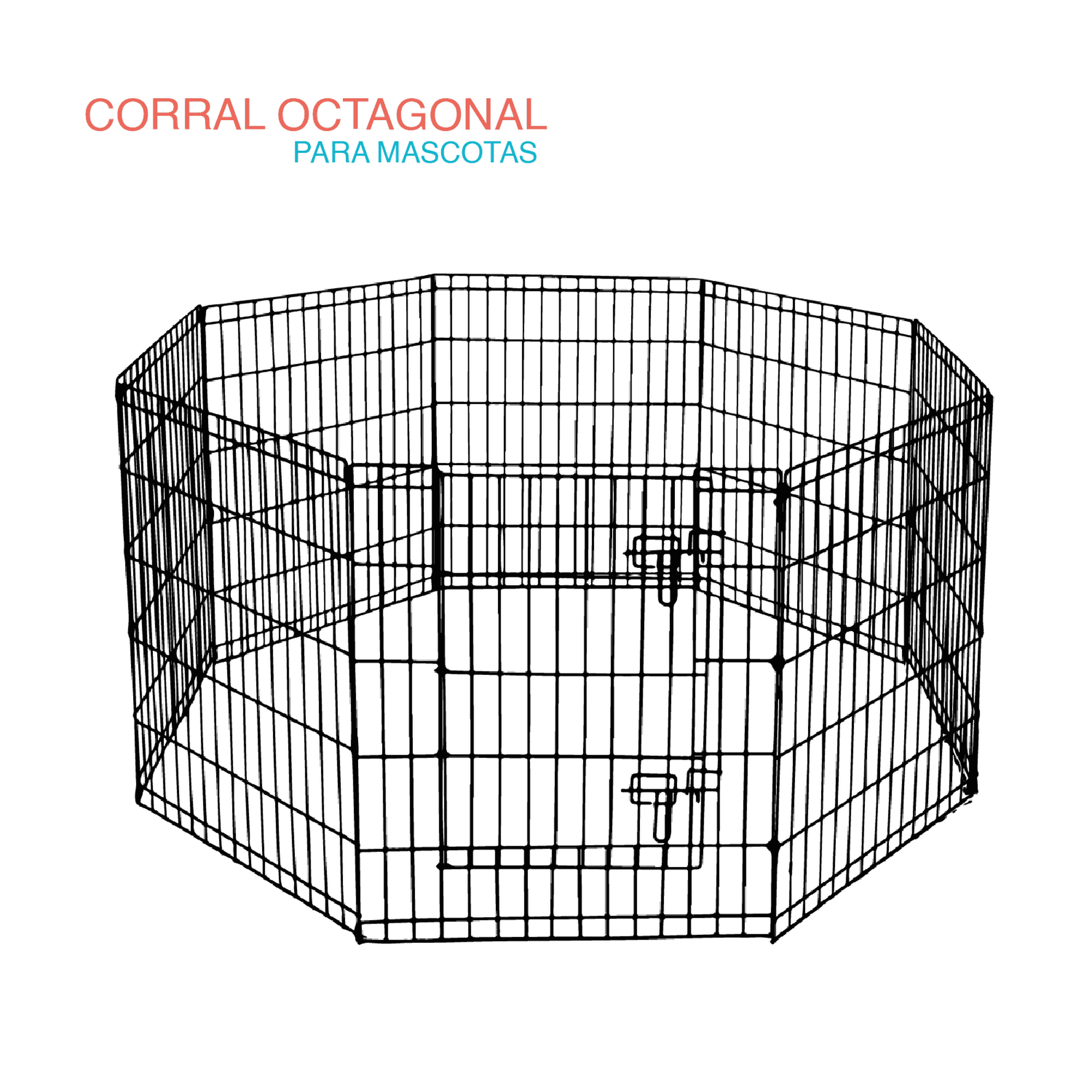 Corral de Metal Plegable Portatil para Mascotas Grande Poli Pets ...