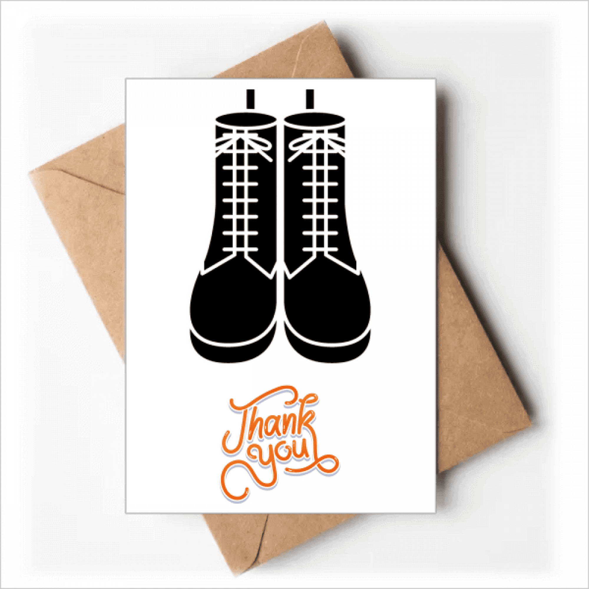 Botas altas de hombres negro patron de silueta Nota en blanco del sobre ...