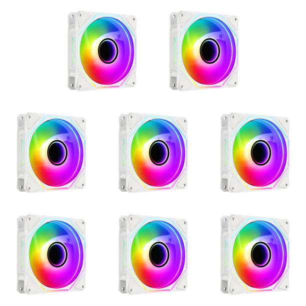 CPU Cooler Fan 12cm 5V 3 pines ARGB PWM (rotación inversa) Blanco | Bodega Aurrera en línea