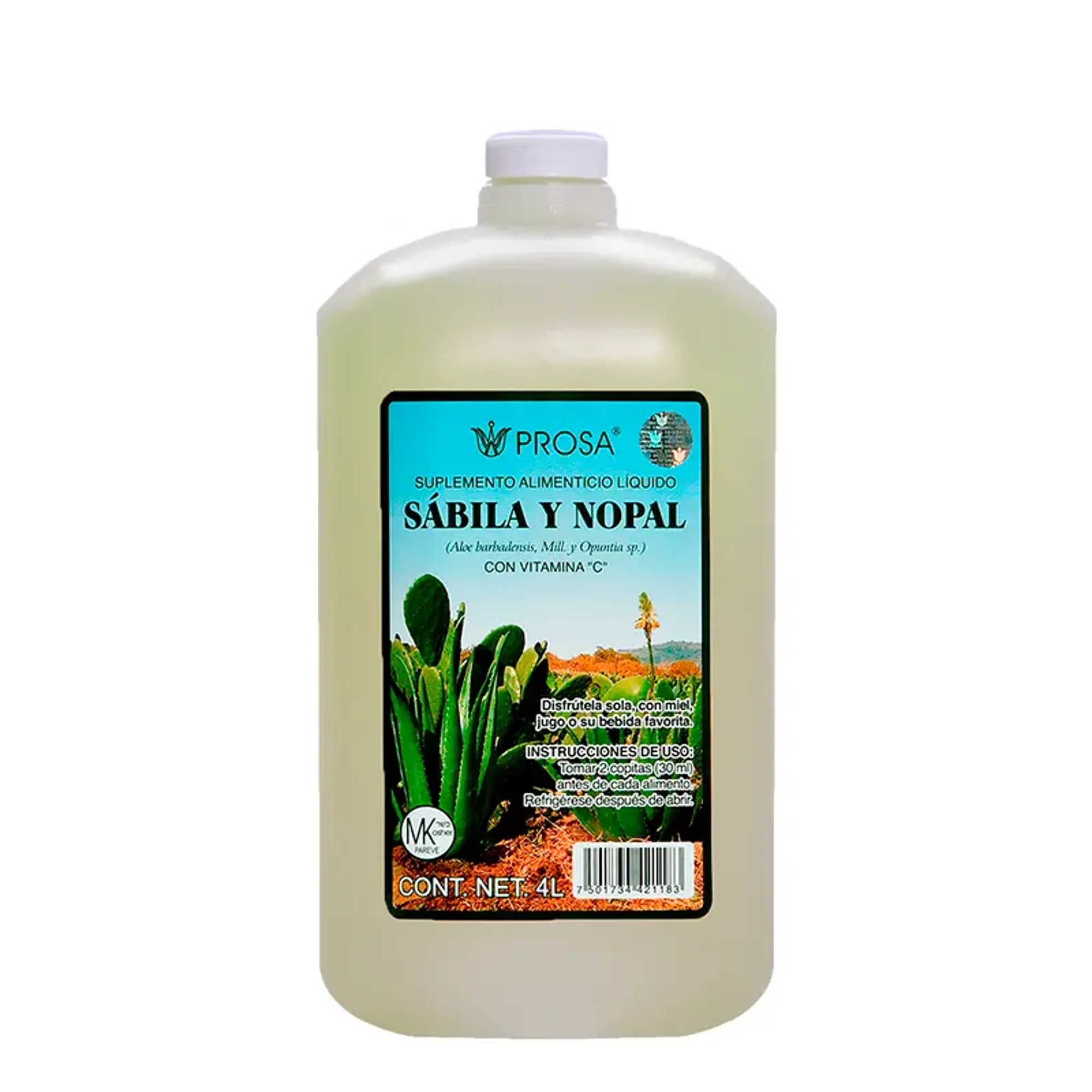 BEBIDA DE SABILA Y NOPAL 4 L - PROSA | Walmart en línea