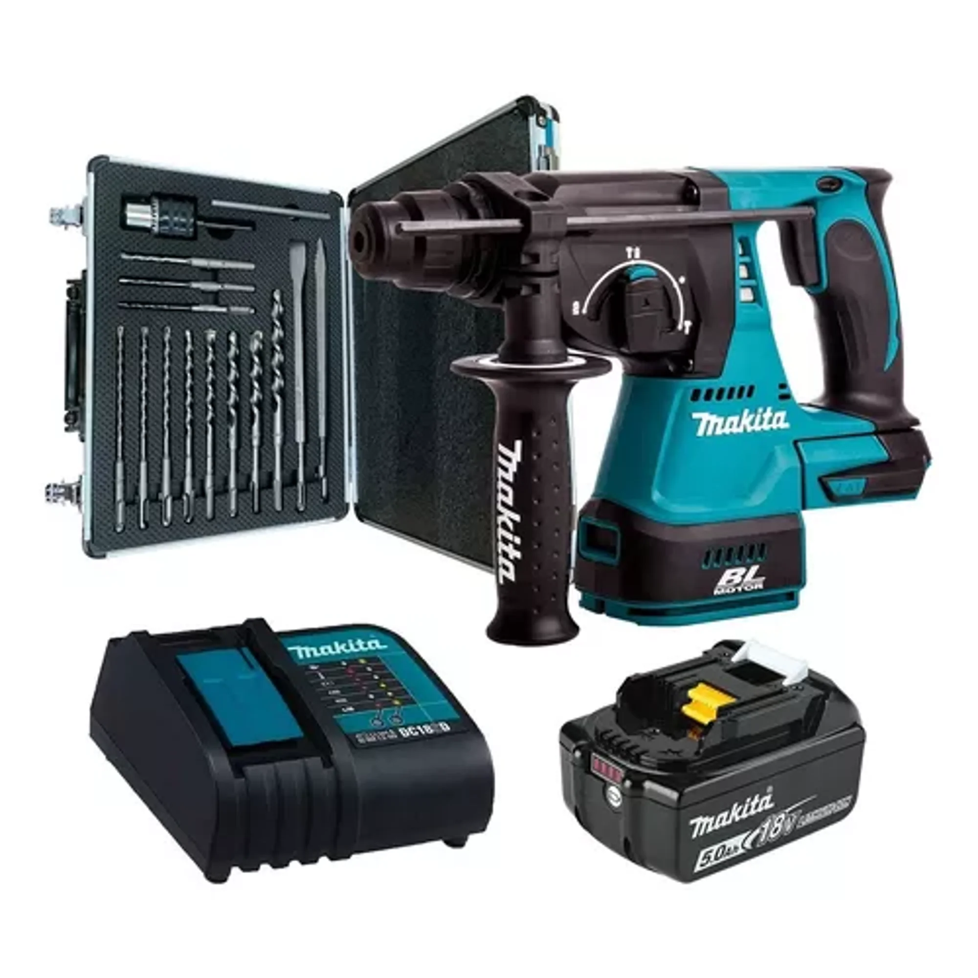 Kit de Rotomartillo Electroneumático Inalámbrico Makita DHR242STX2 ...